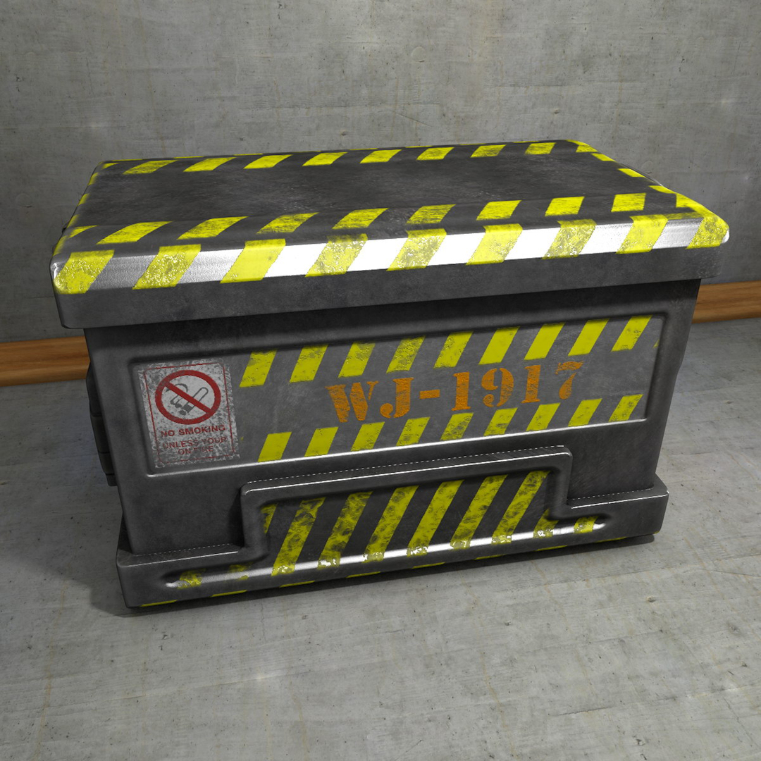 metal crate 3d c4d