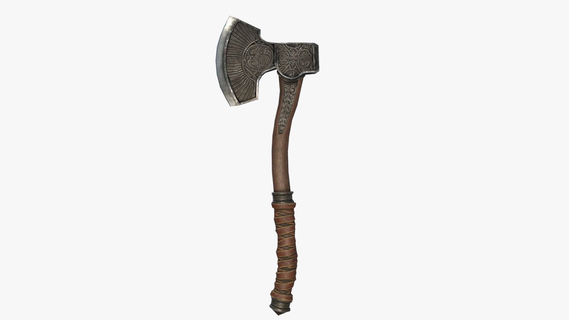 3D Fantasy Axe RPG Broadaxe Broad Bearded Boarding Axe Viking Hand Ax ...