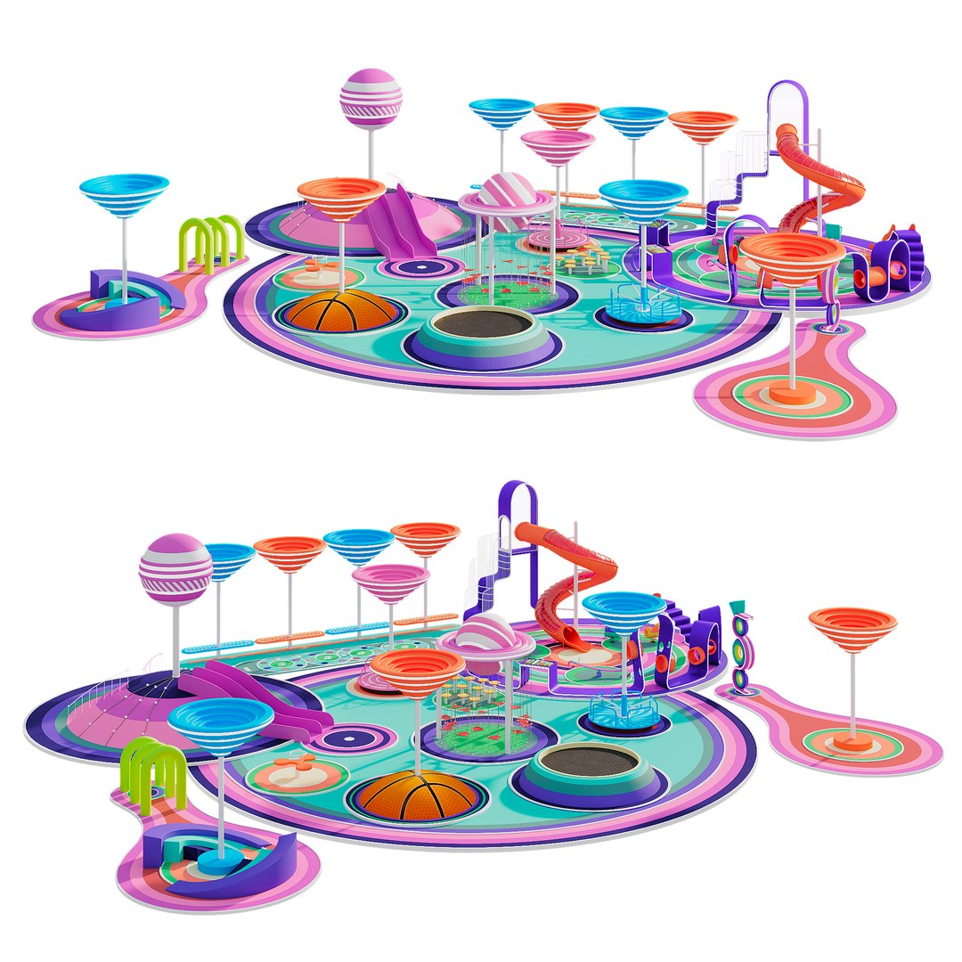 Playground Lollipop Street Paradise 3D Model - TurboSquid 2253572