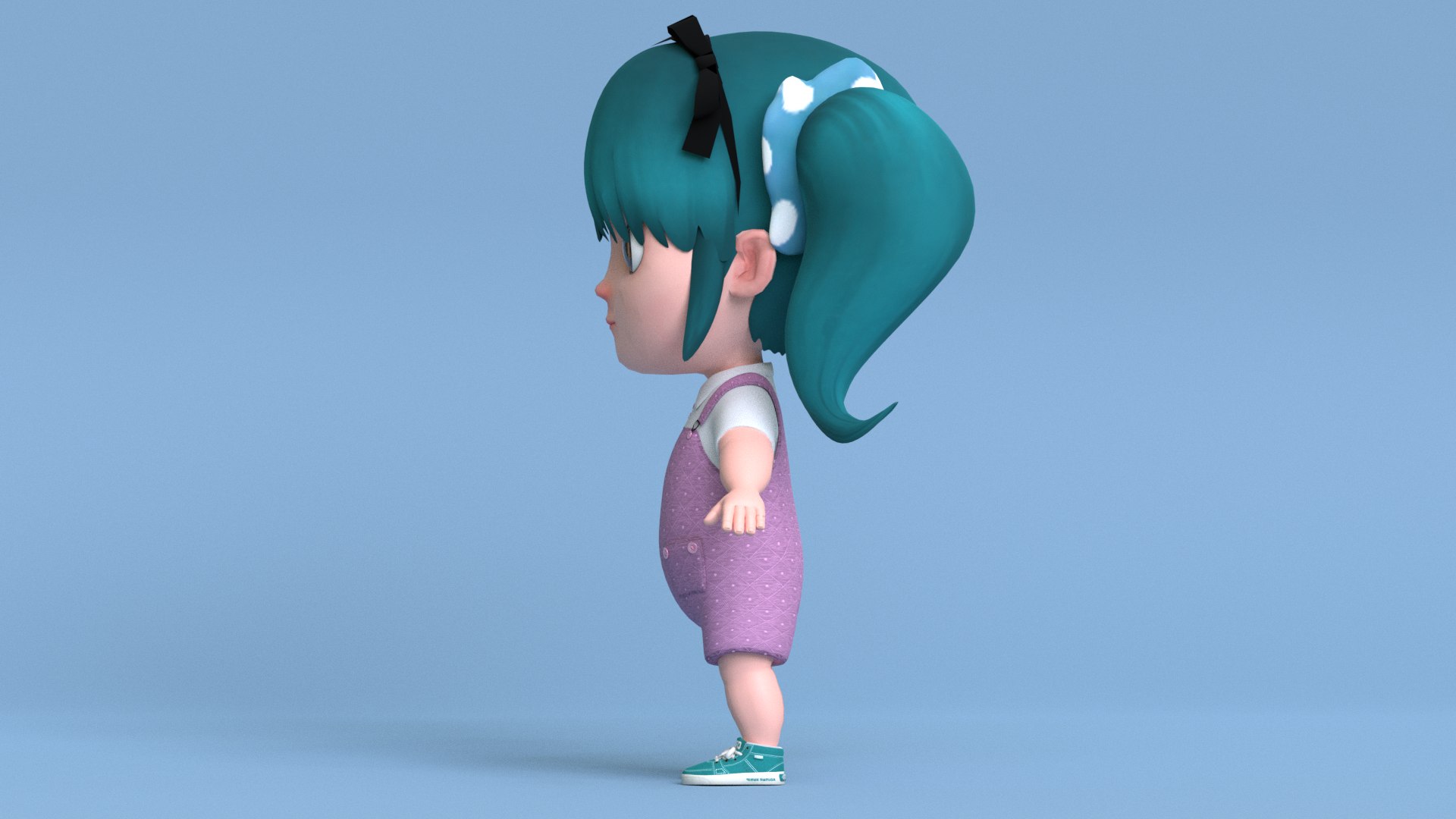 3D Model Cartoon Baby Girl - TurboSquid 1652629