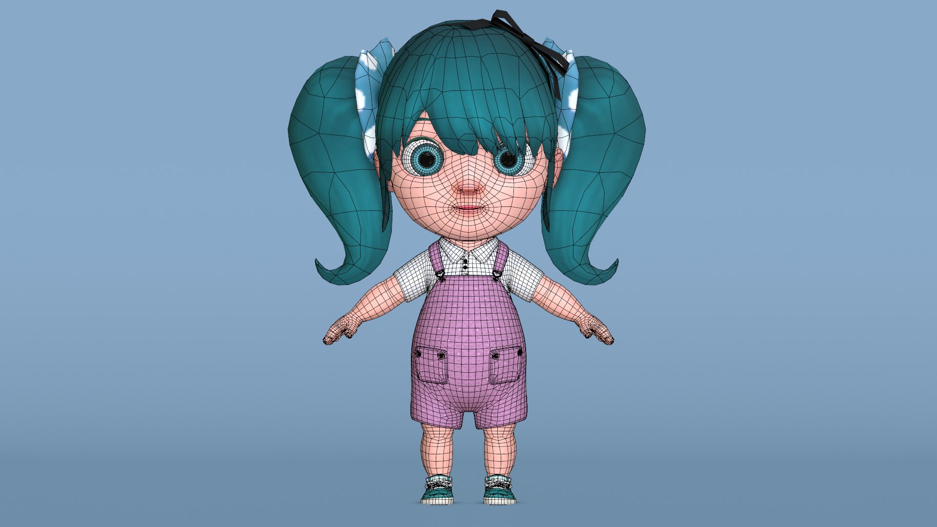 3D Model Cartoon Baby Girl - TurboSquid 1652629