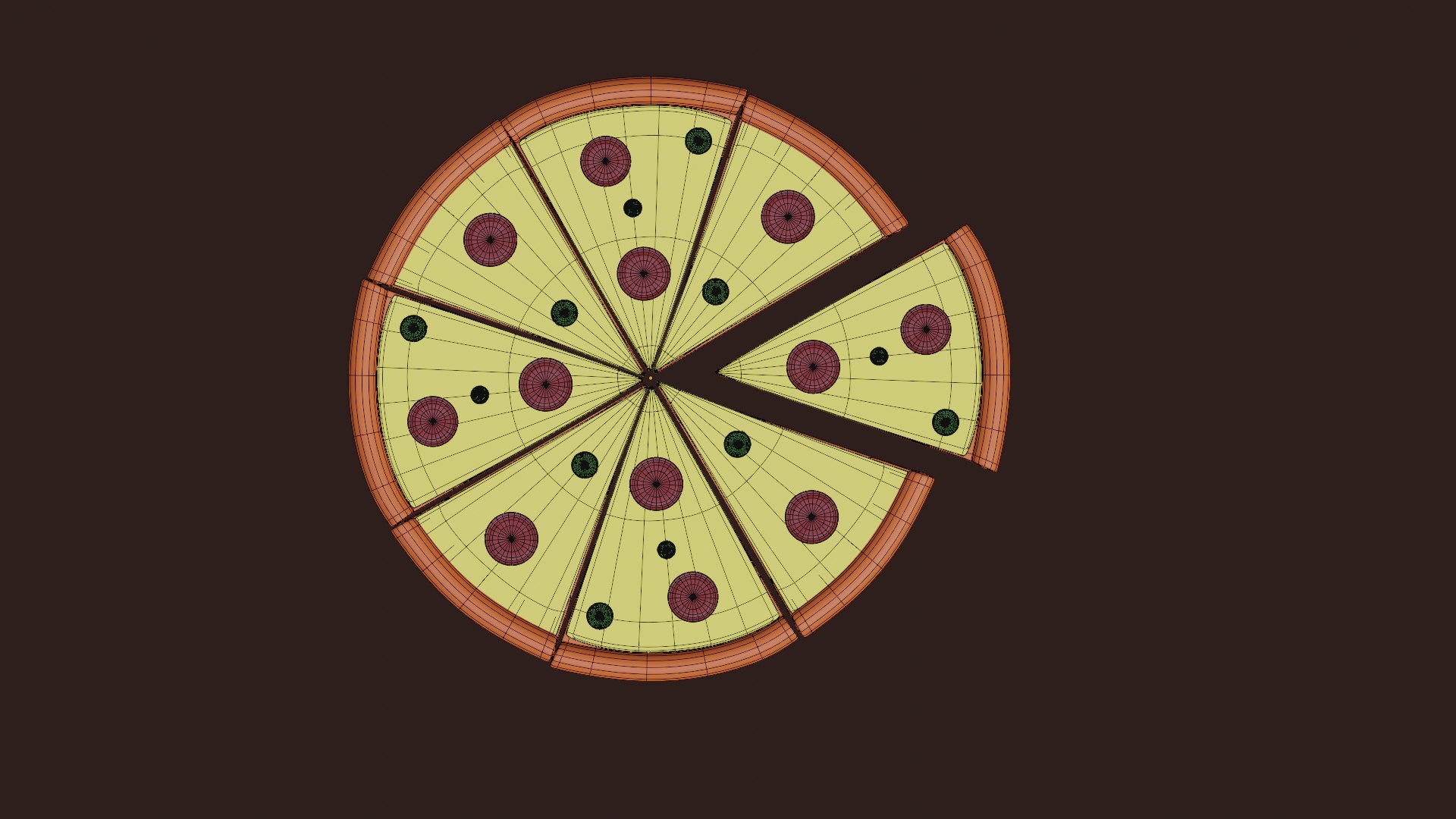3D Low Poly Pizza Model - TurboSquid 1998836