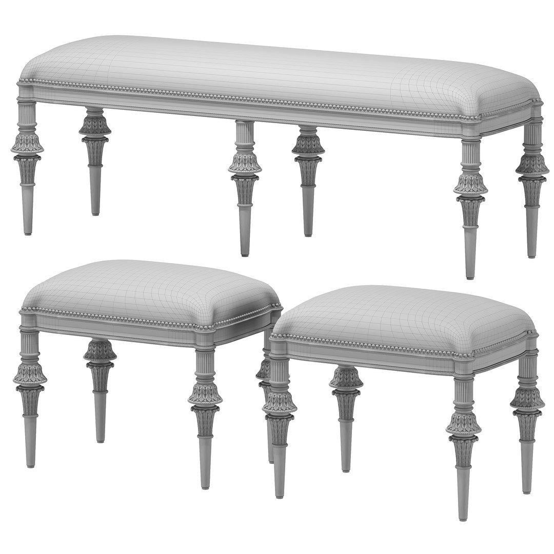 3D Ebanista Pierre Bench - TurboSquid 2188102