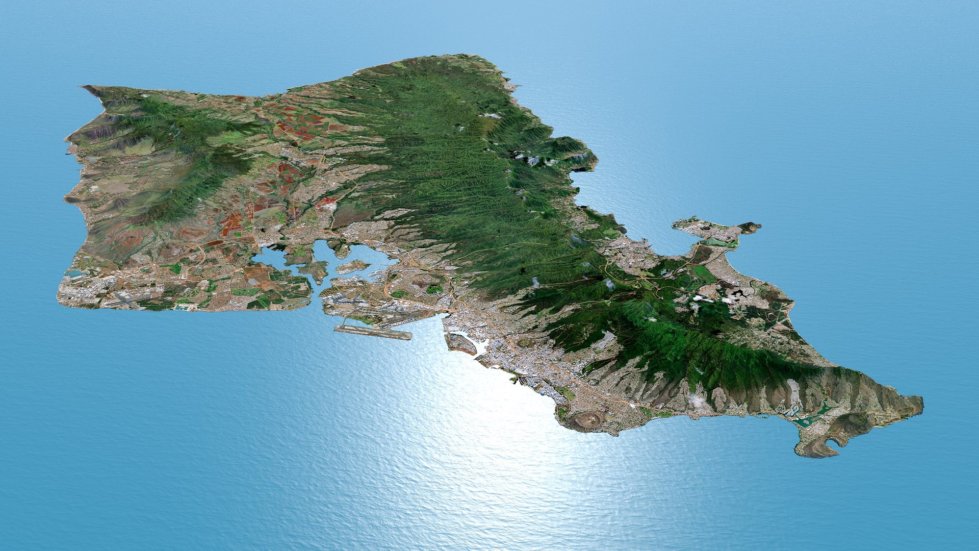 3D Oahu Island Terrain - TurboSquid 2042520