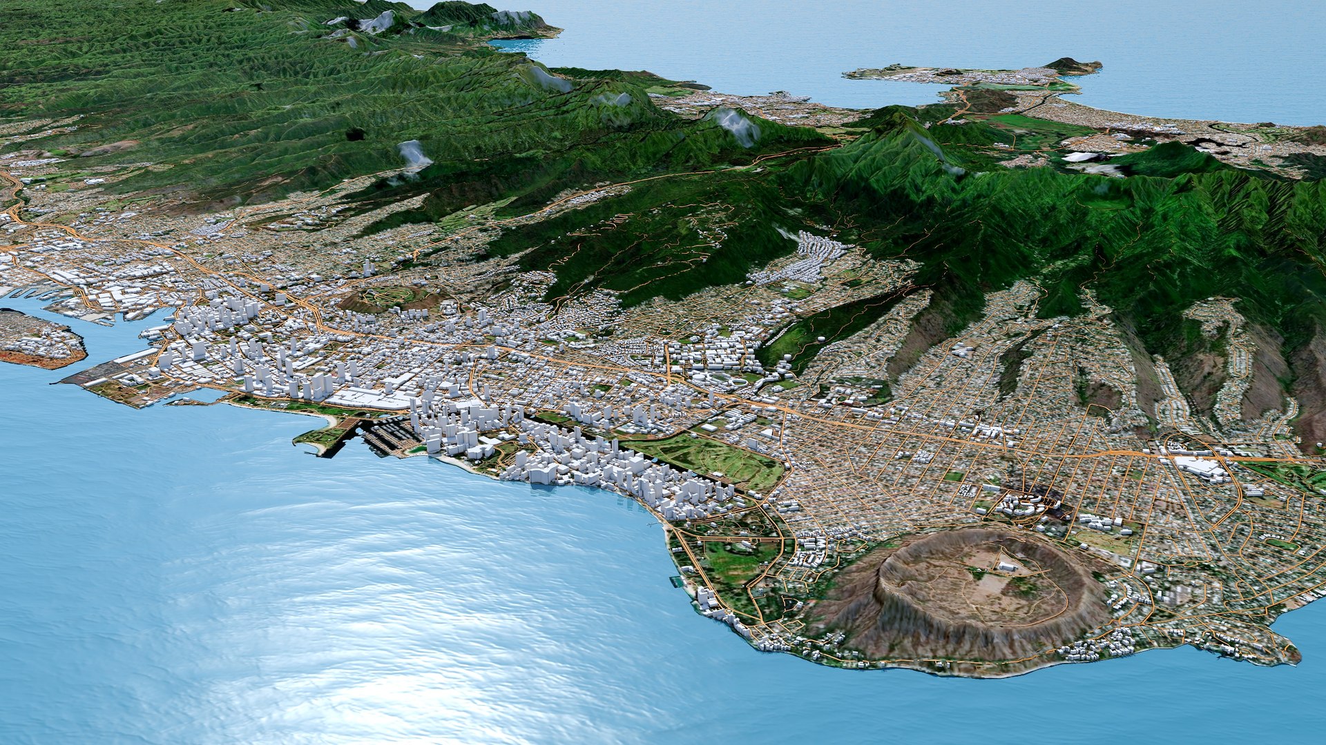 3D Oahu Island Terrain - TurboSquid 2042520