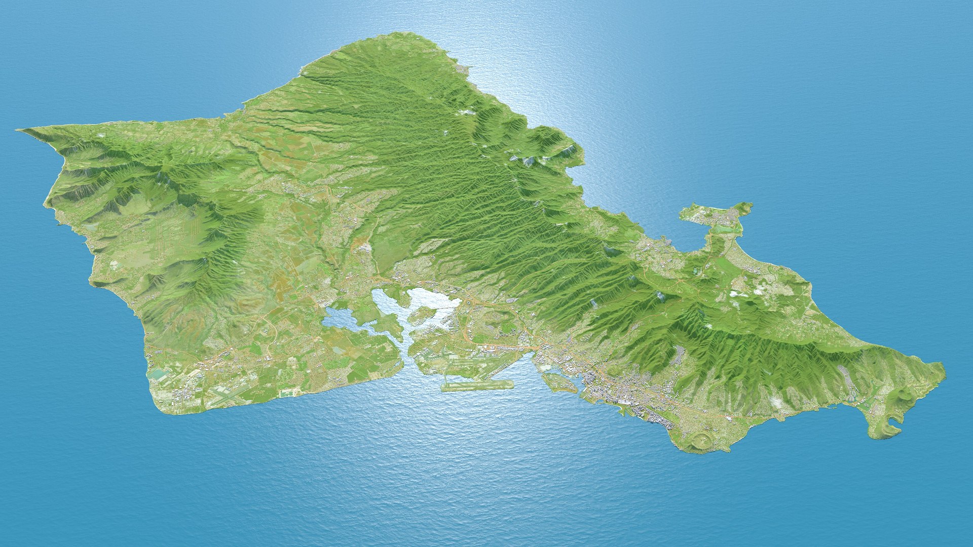 3D Oahu Island Terrain - TurboSquid 2042520