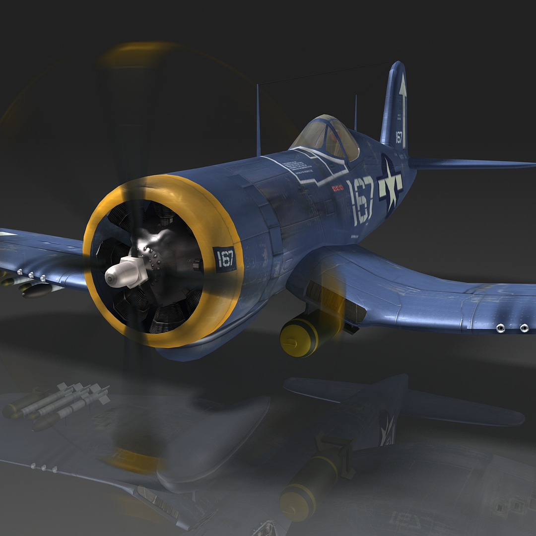 vought f4u corsair 3d model