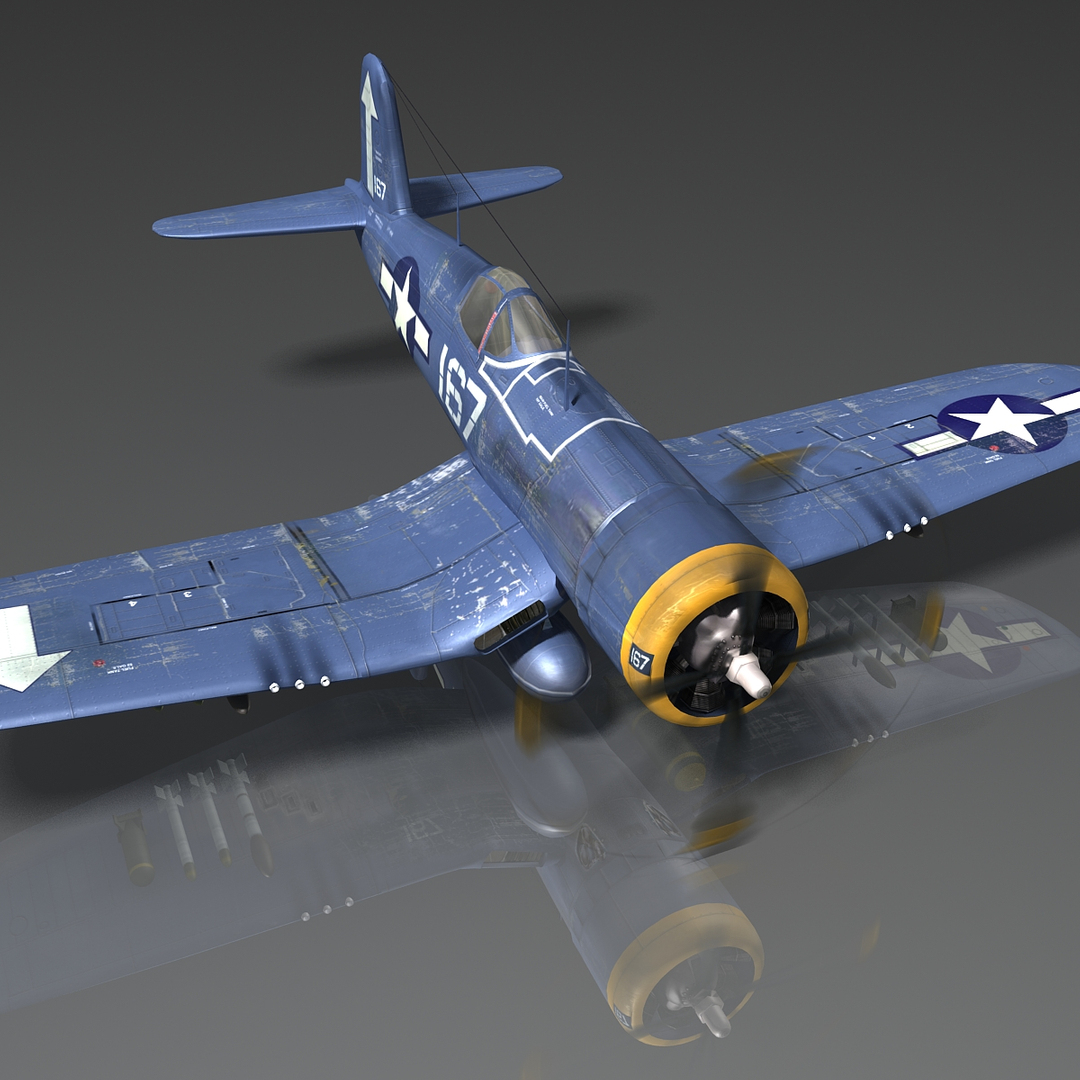vought f4u corsair 3d model