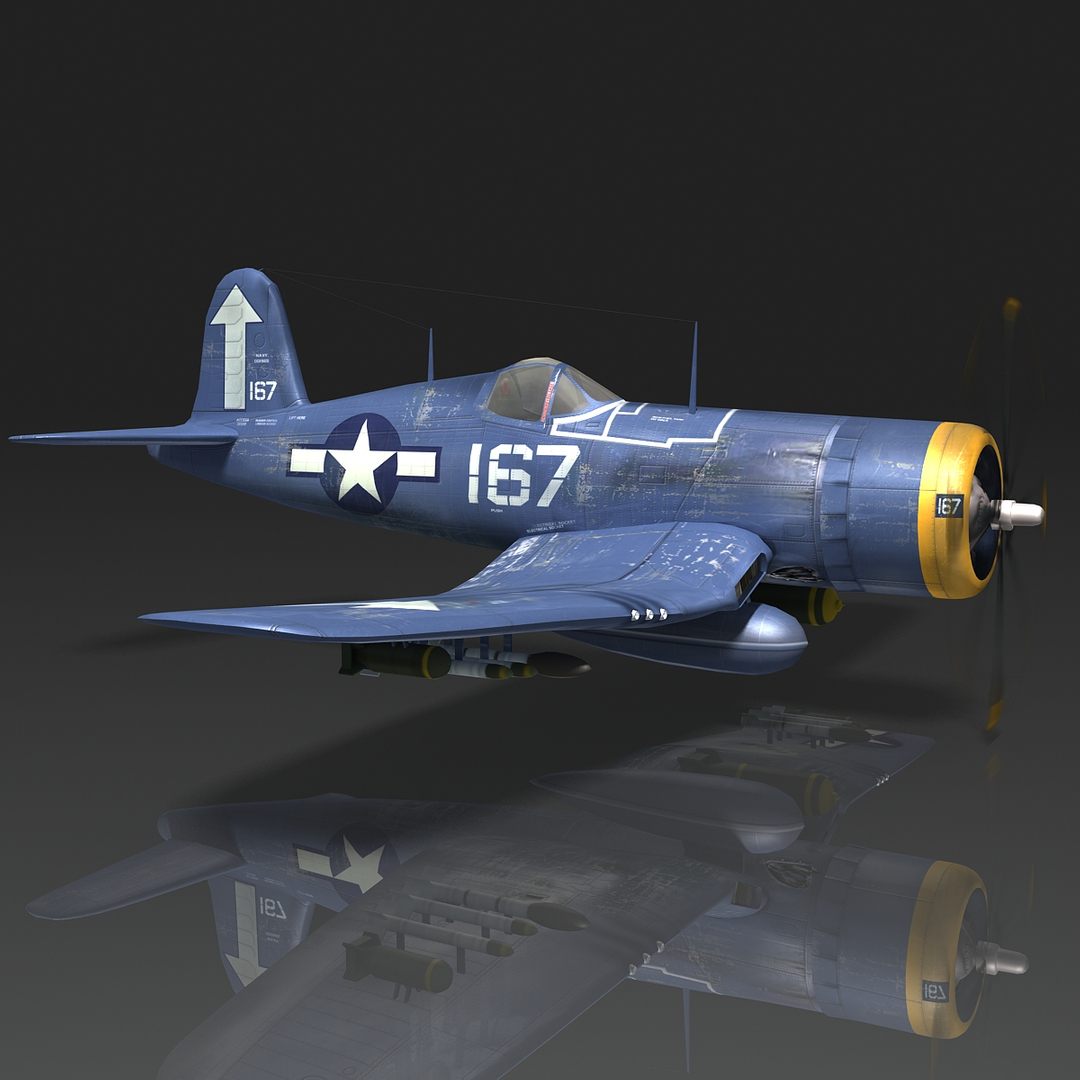 vought f4u corsair 3d model