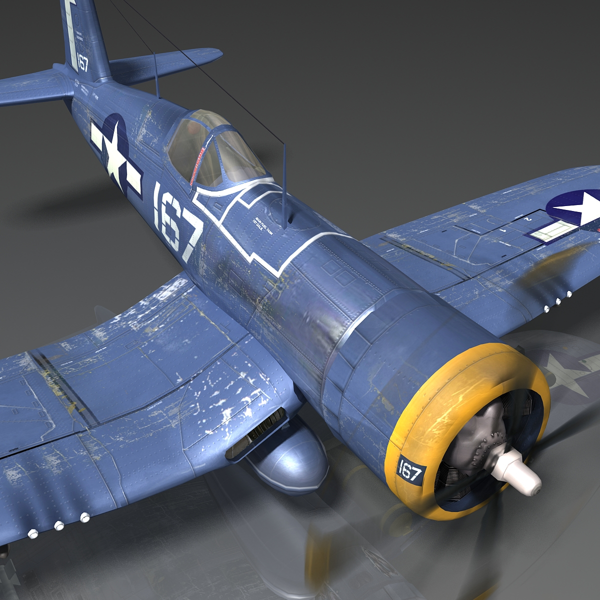 vought f4u corsair 3d model