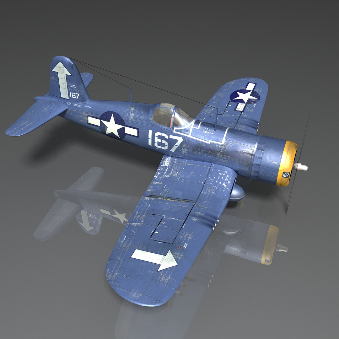 vought f4u corsair 3d model