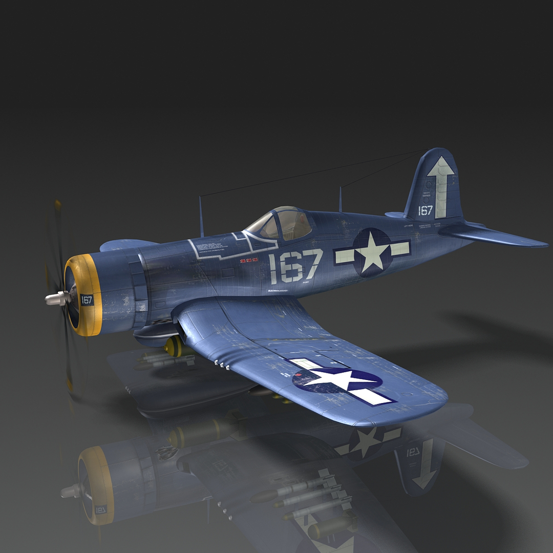 vought f4u corsair 3d model