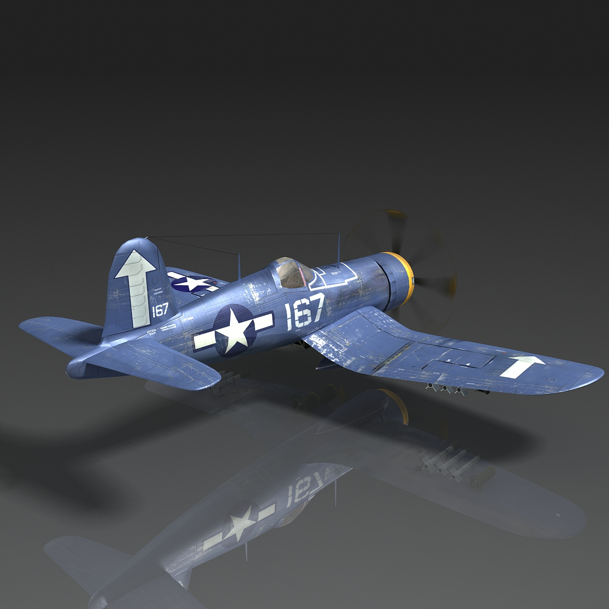 vought f4u corsair 3d model