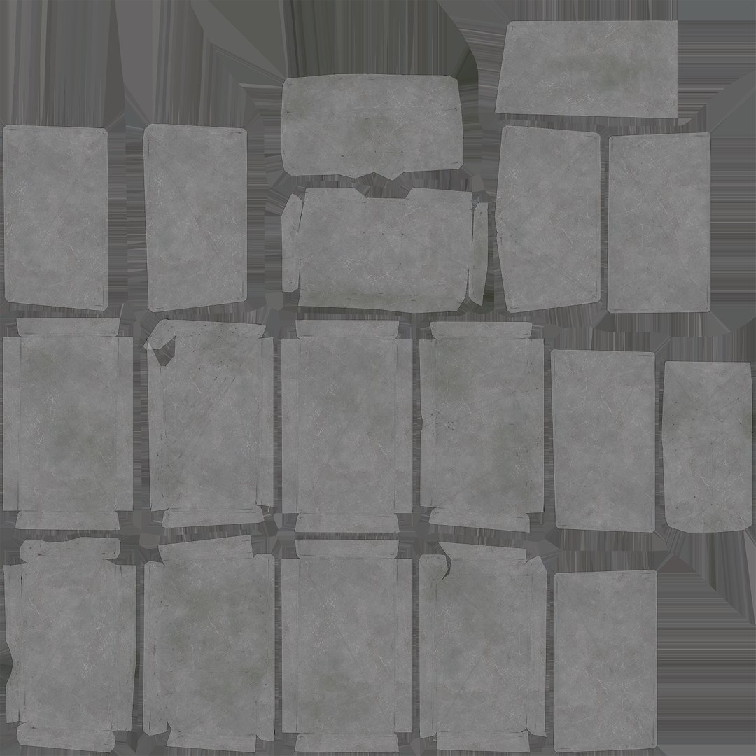 3D damaged stone plates model - TurboSquid 1332189