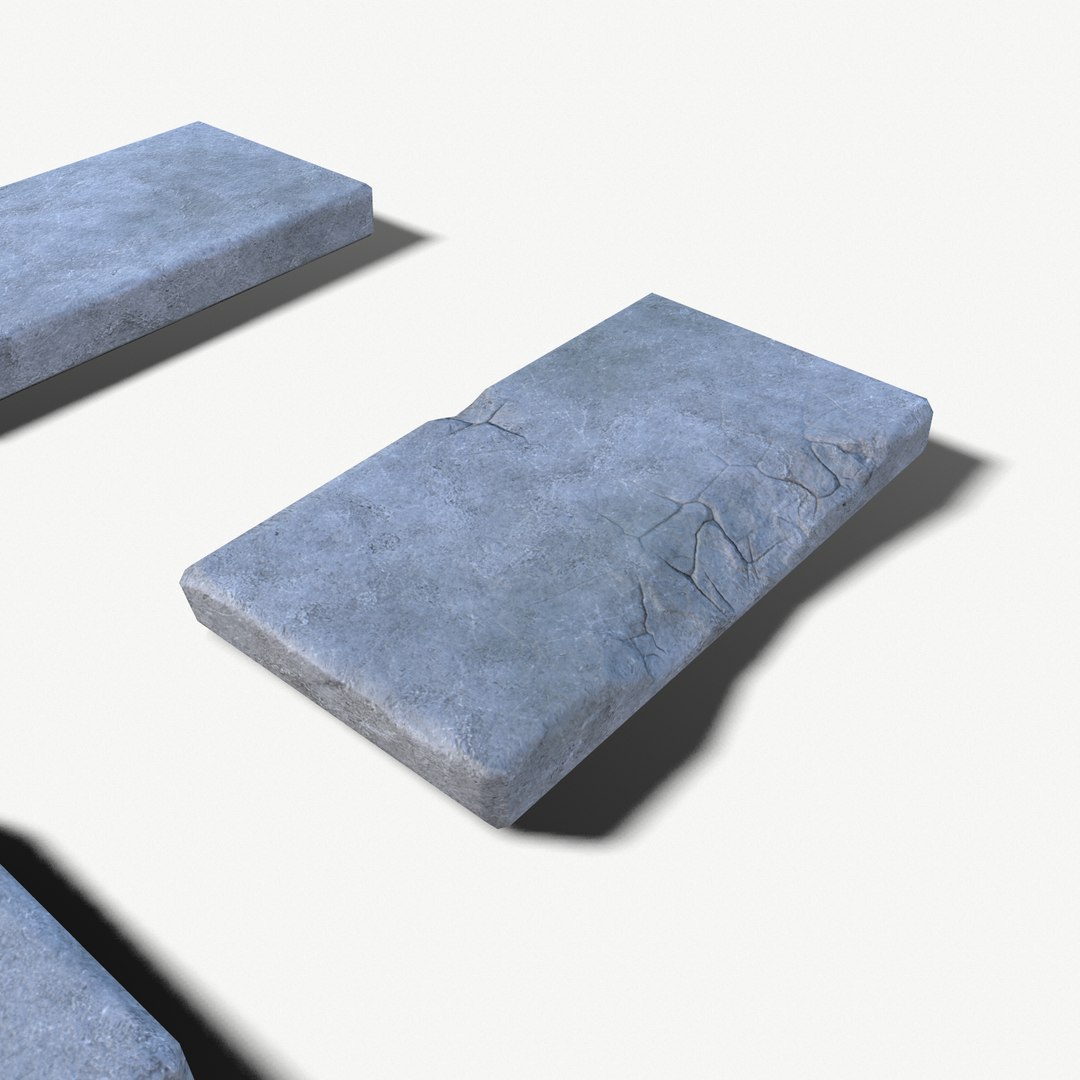 3D damaged stone plates model - TurboSquid 1332189