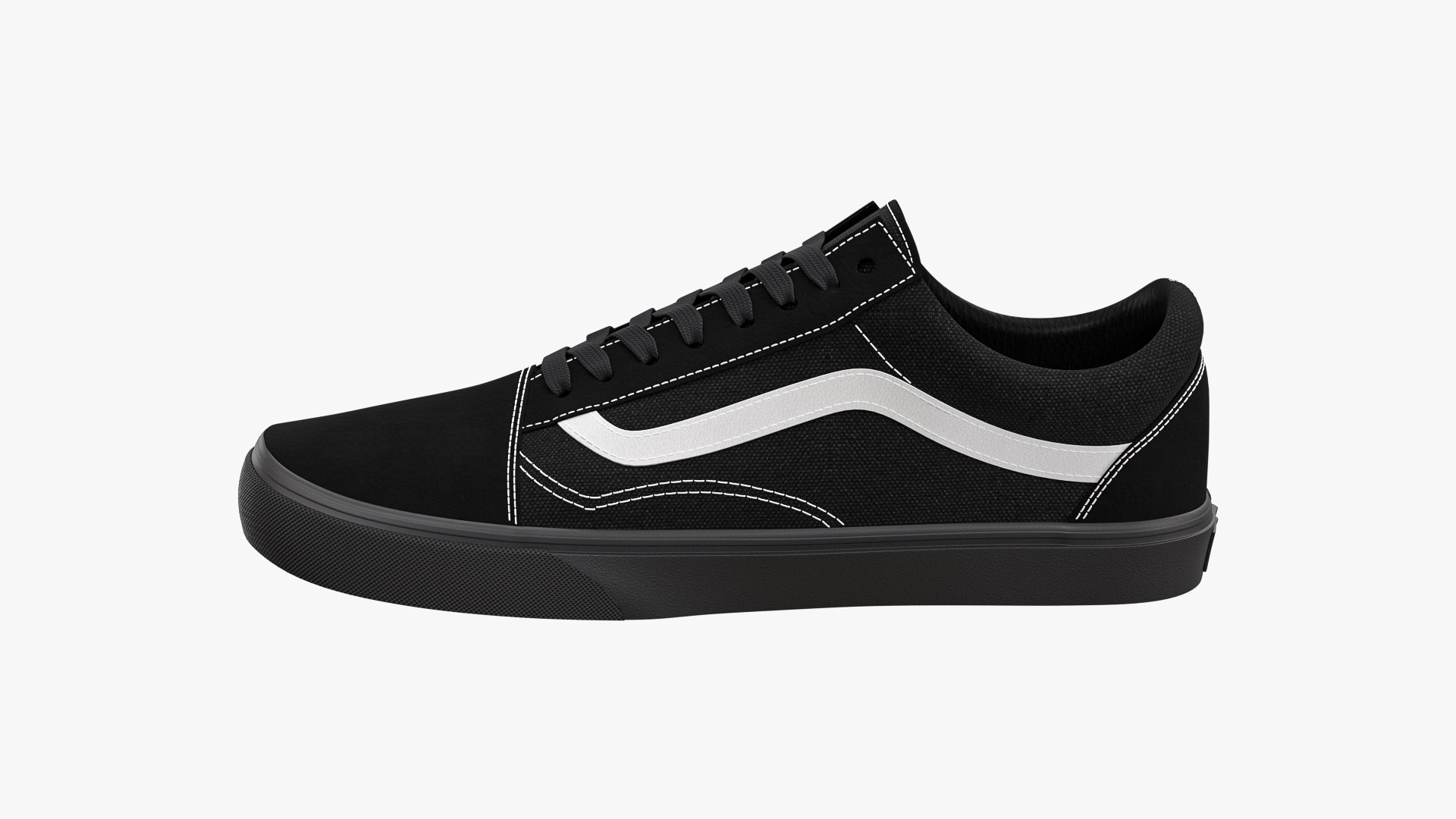 3D Vans Old Skool Mono Black - TurboSquid 1898290