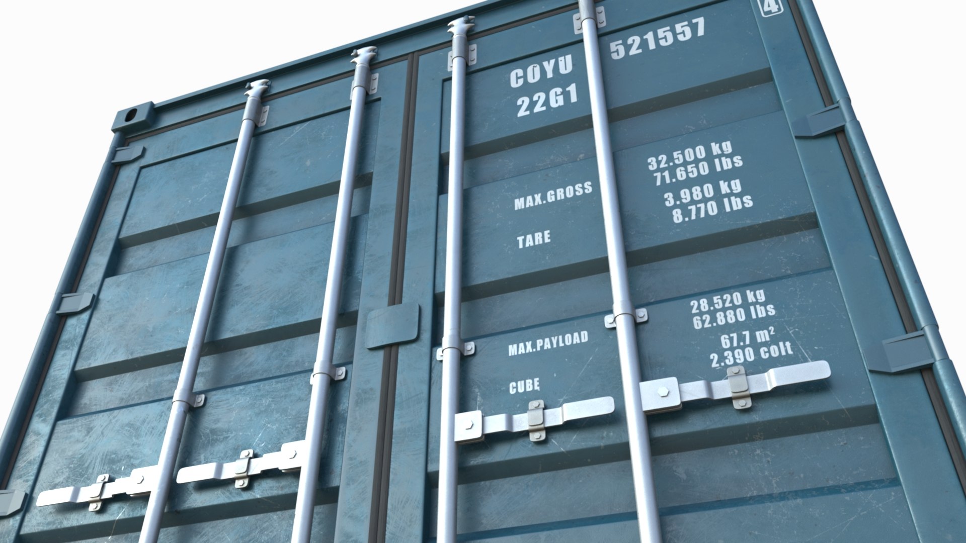 Container 20 Ft ISO 3D Model - TurboSquid 2141228