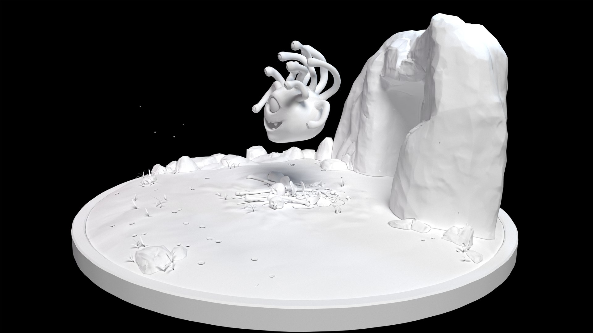 Stylized Cute Beholder Diorama 3D Model - TurboSquid 1732448