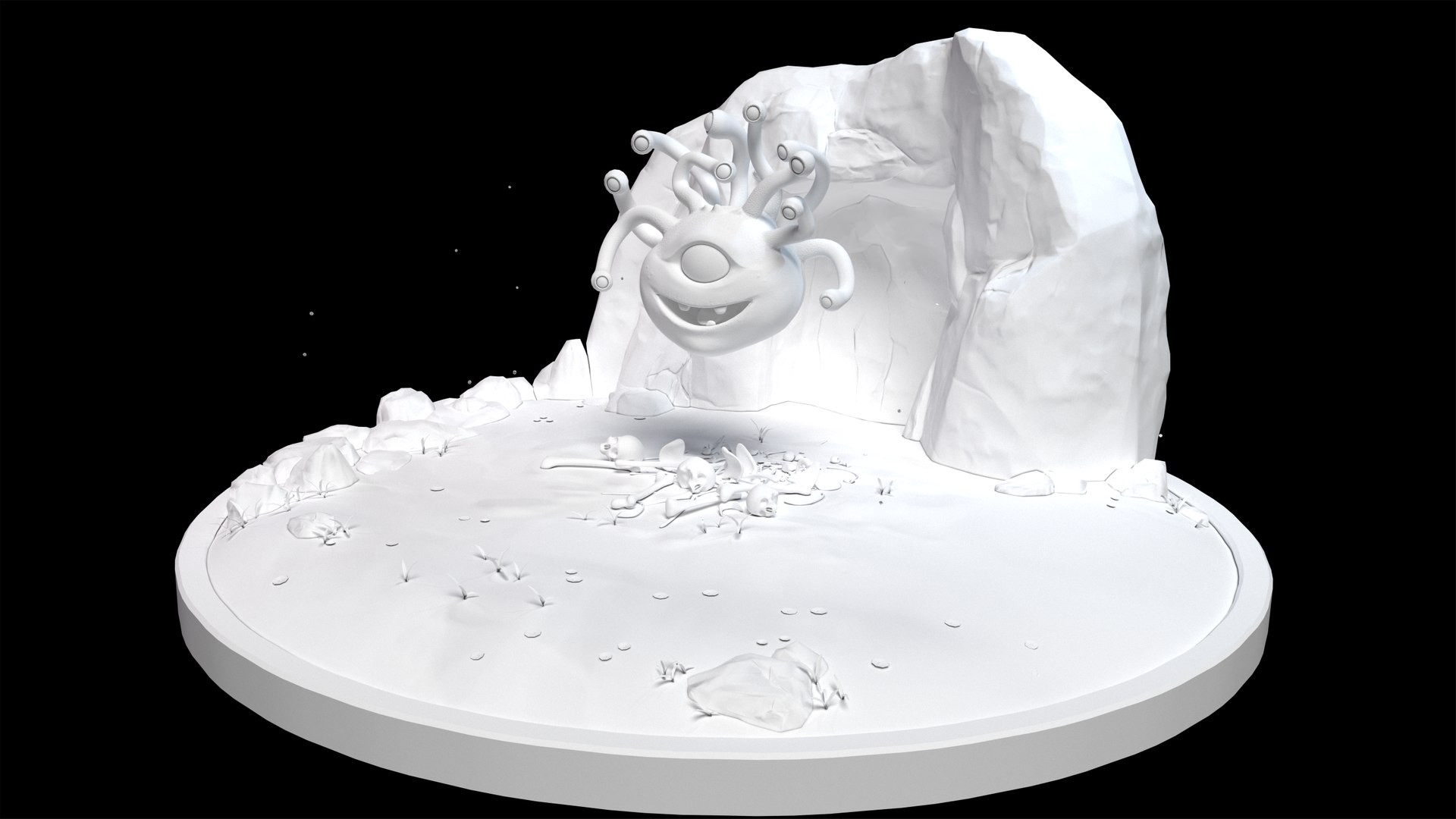 Stylized Cute Beholder Diorama 3D Model - TurboSquid 1732448