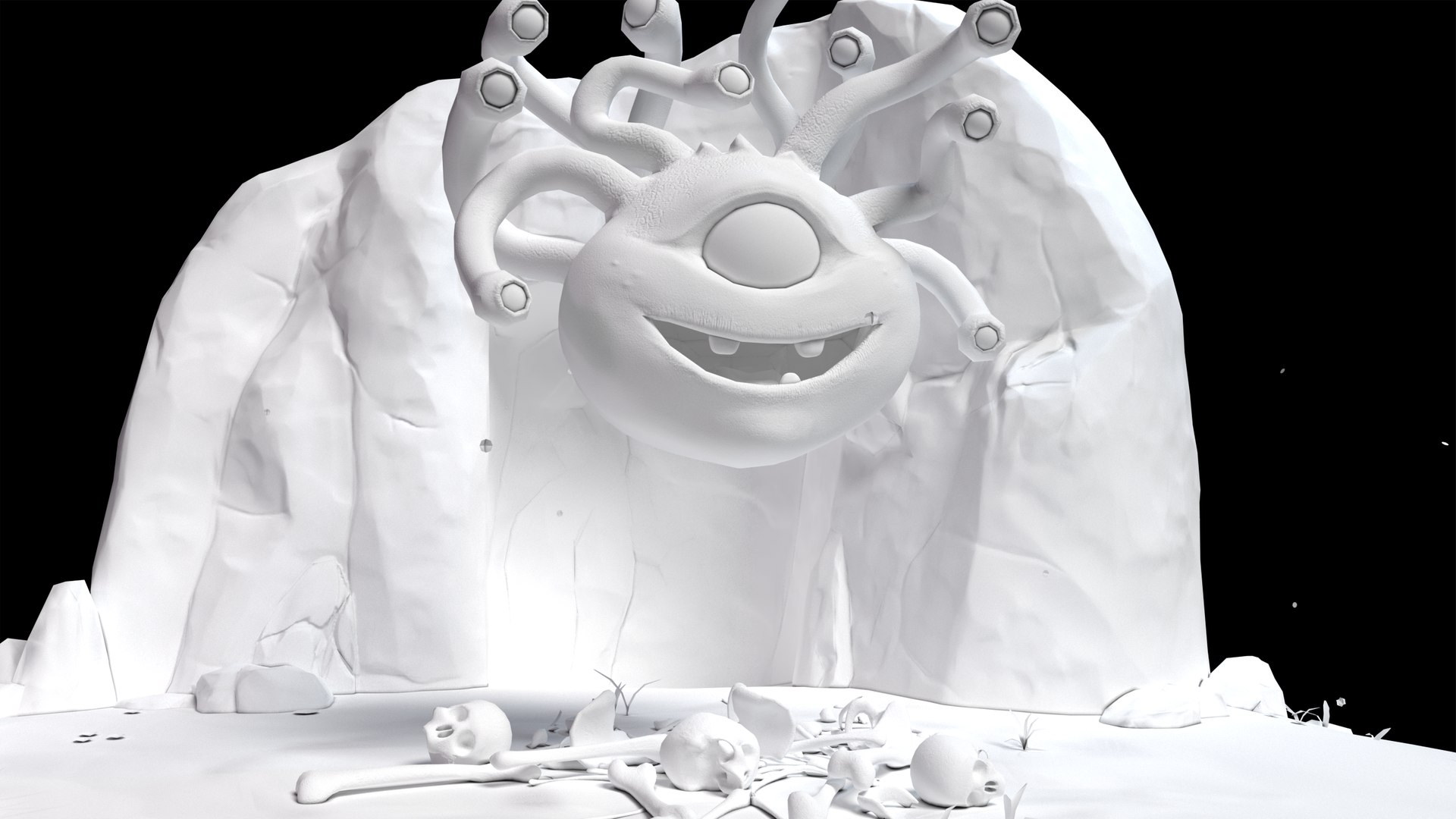 Stylized Cute Beholder Diorama 3D Model - TurboSquid 1732448