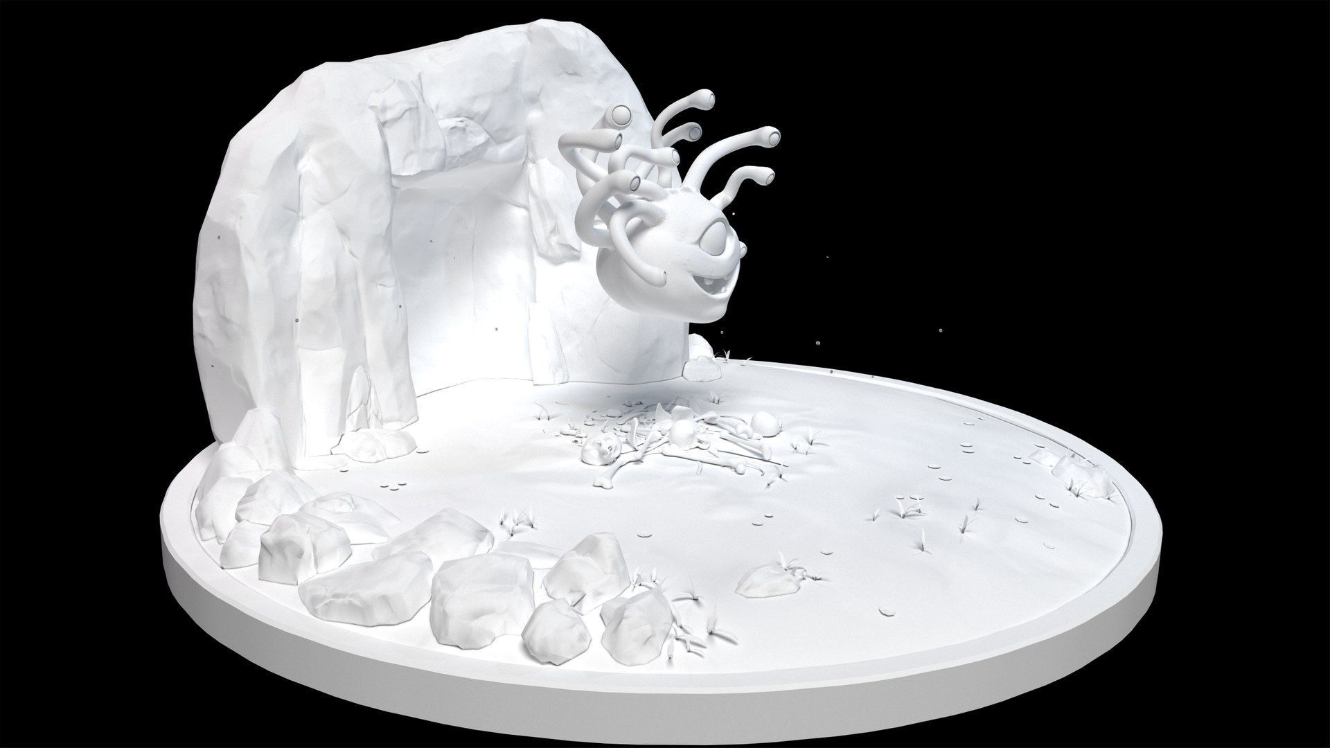 Stylized Cute Beholder Diorama 3D Model - TurboSquid 1732448