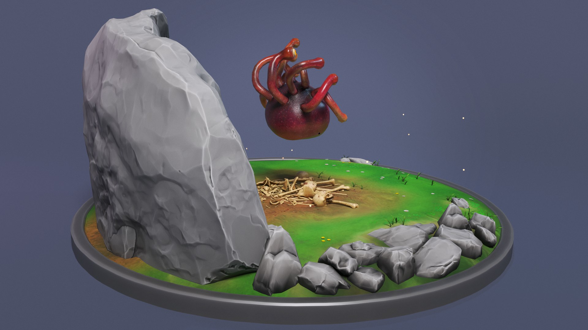 Stylized Cute Beholder Diorama 3D Model - TurboSquid 1732448