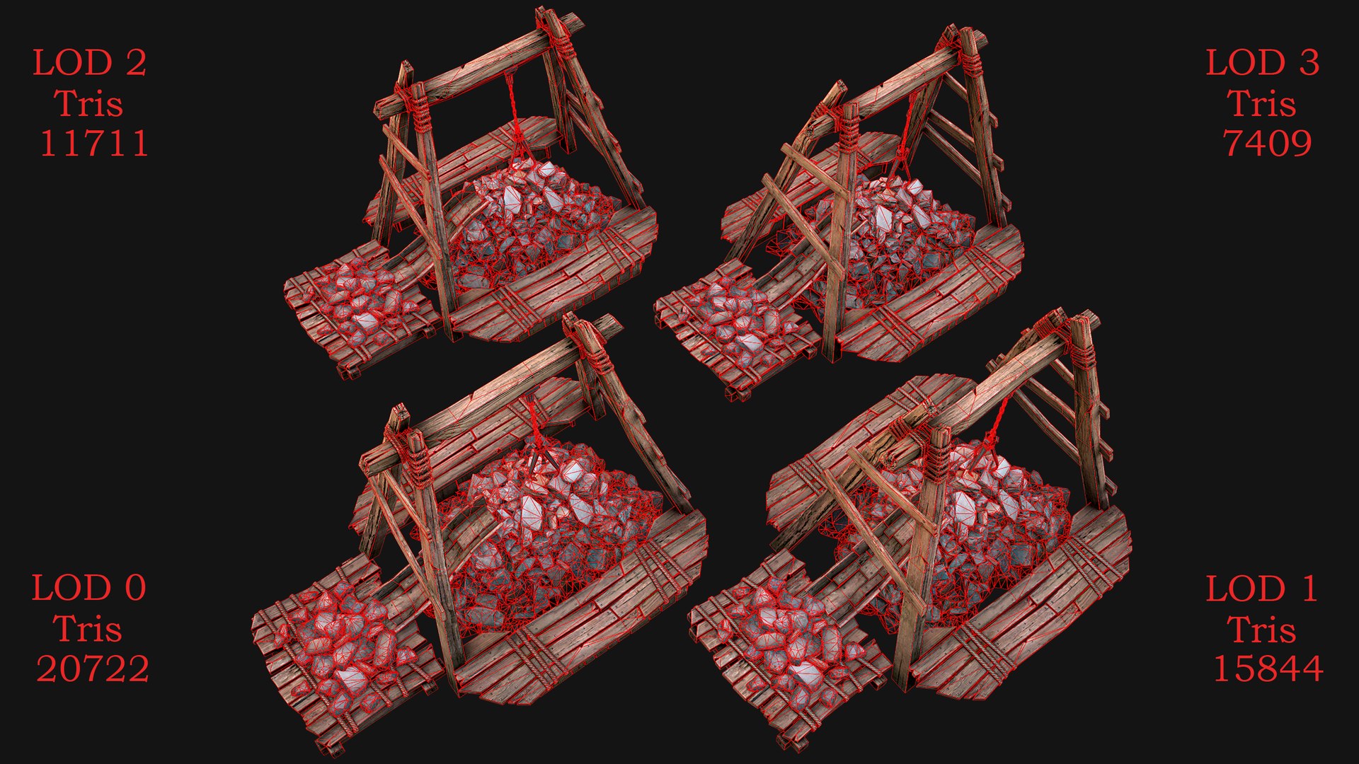 Medieval Quarry Mine With Crane Pack 3D - TurboSquid 2251837