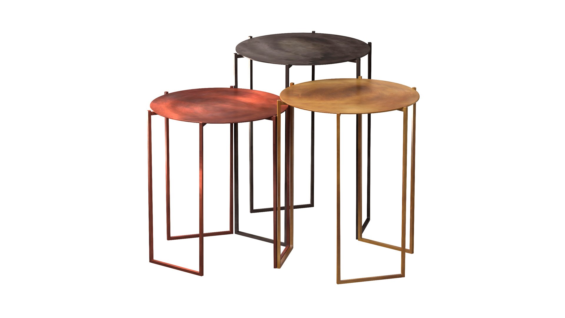 3D DE CASTELLI BAND Round metal coffee table model - TurboSquid 2081504