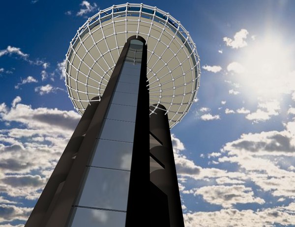 3ds max reunion tower dallas texas