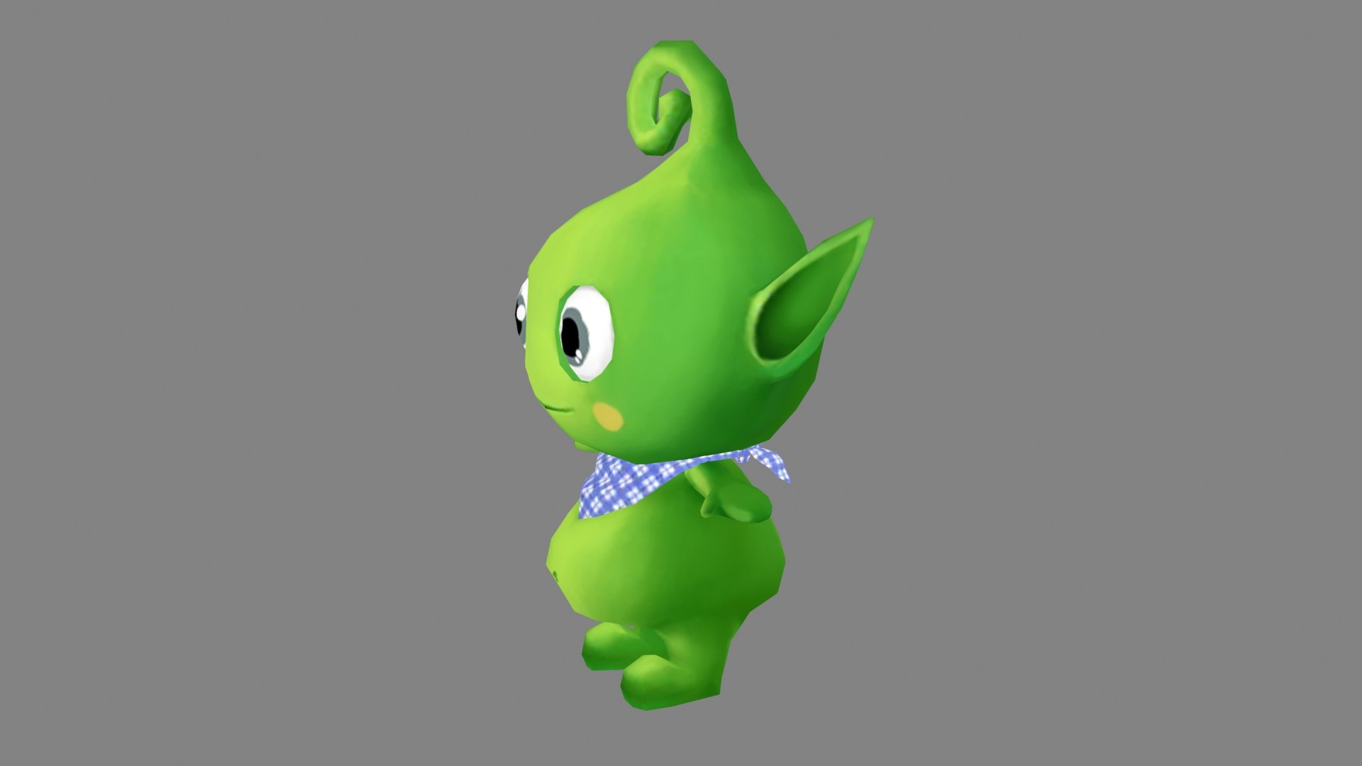 Cartoon Alien Baby - Green Mascot Model - TurboSquid 2268542