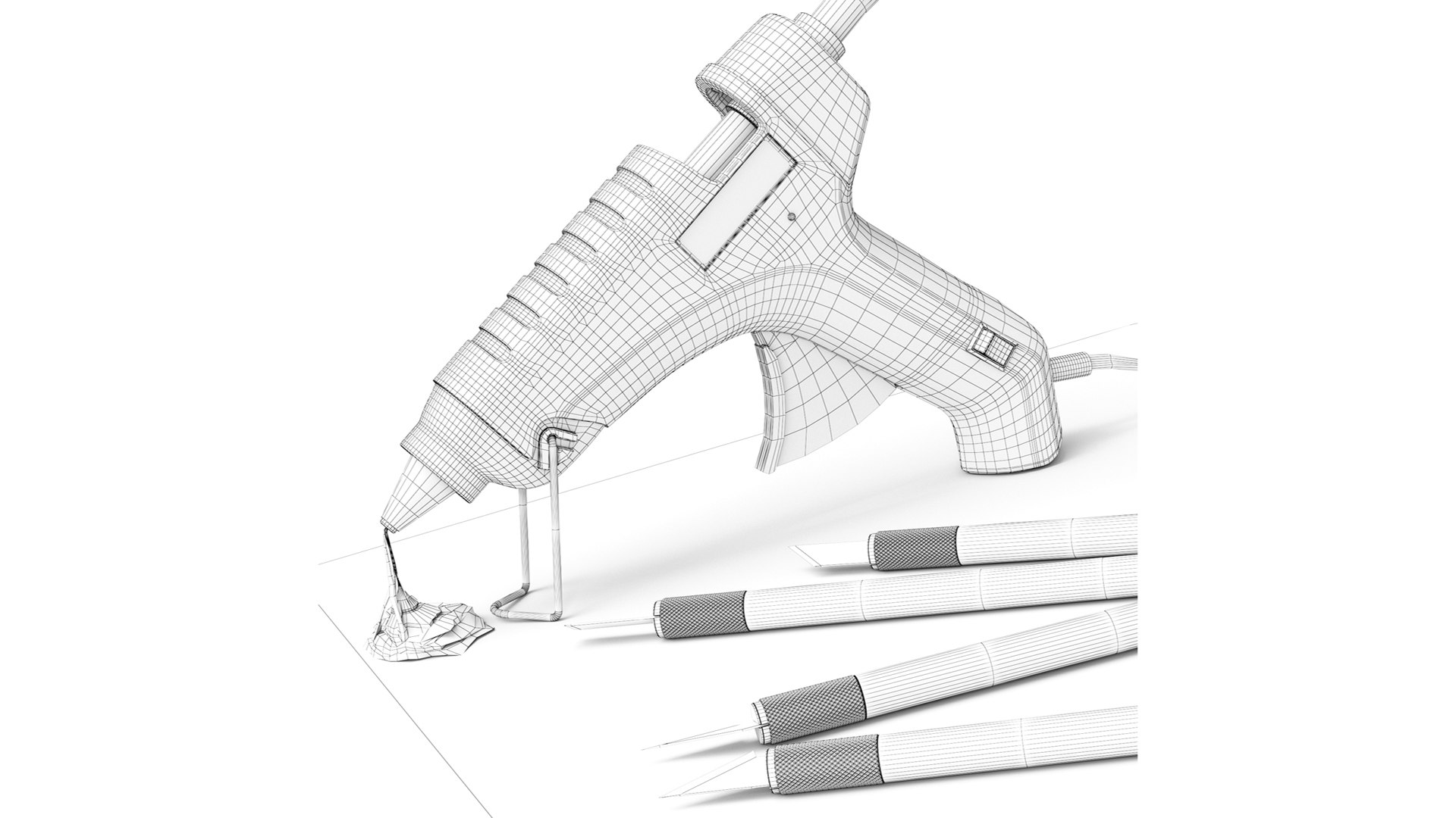 DIY Glue Gun Kit 3D Model - TurboSquid 1945940