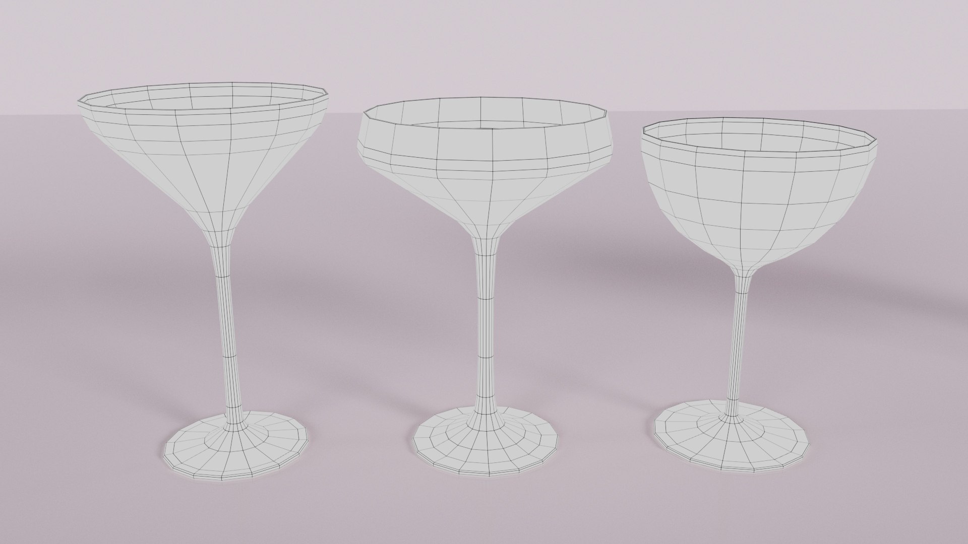 3D Cocktails Glasses Set Model - TurboSquid 2018516