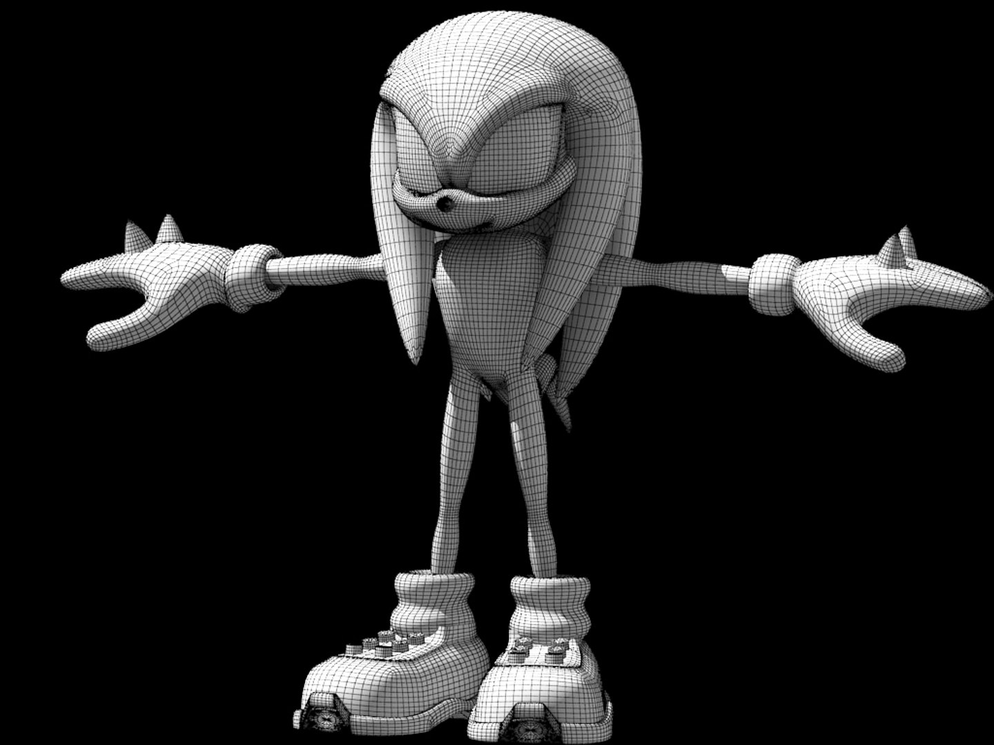 3d Knuckles Rigged Biped Model