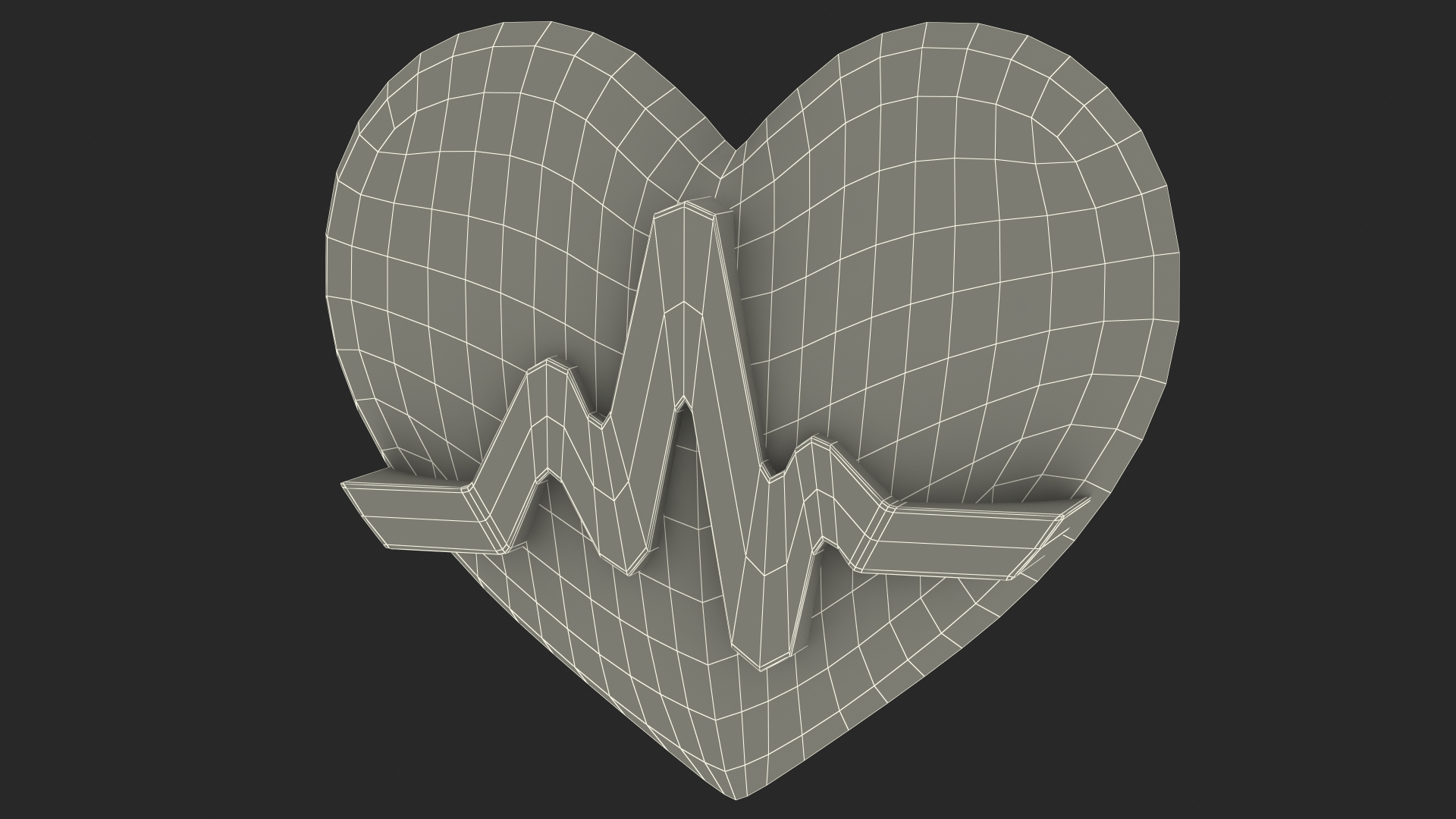 Heart with Heartbeat Line 3D model - TurboSquid 1799370