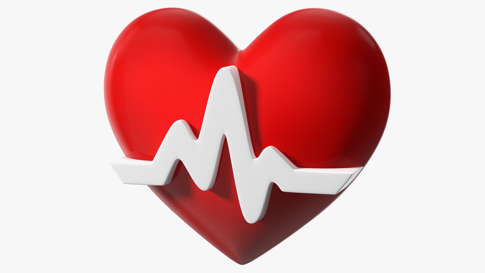 Heart with Heartbeat Line 3D model - TurboSquid 1799370