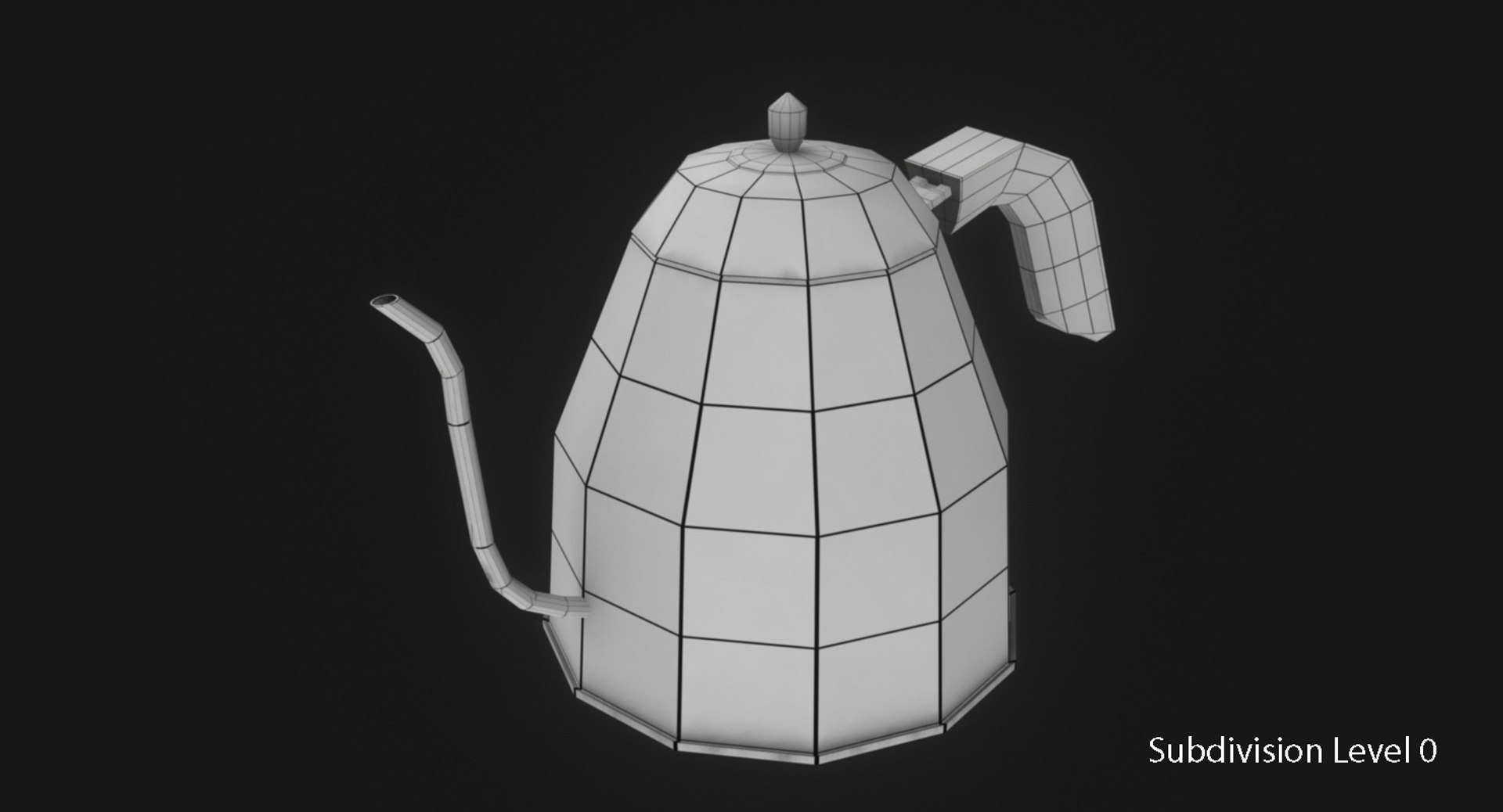 3d model of long spout pot tea