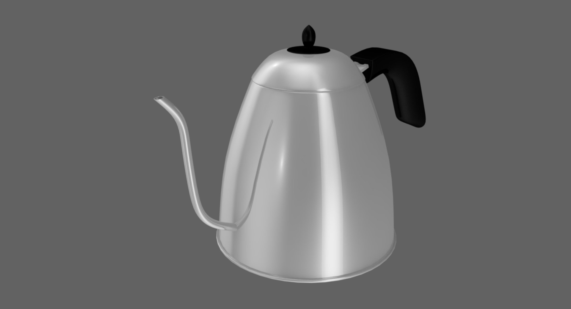 3d model of long spout pot tea
