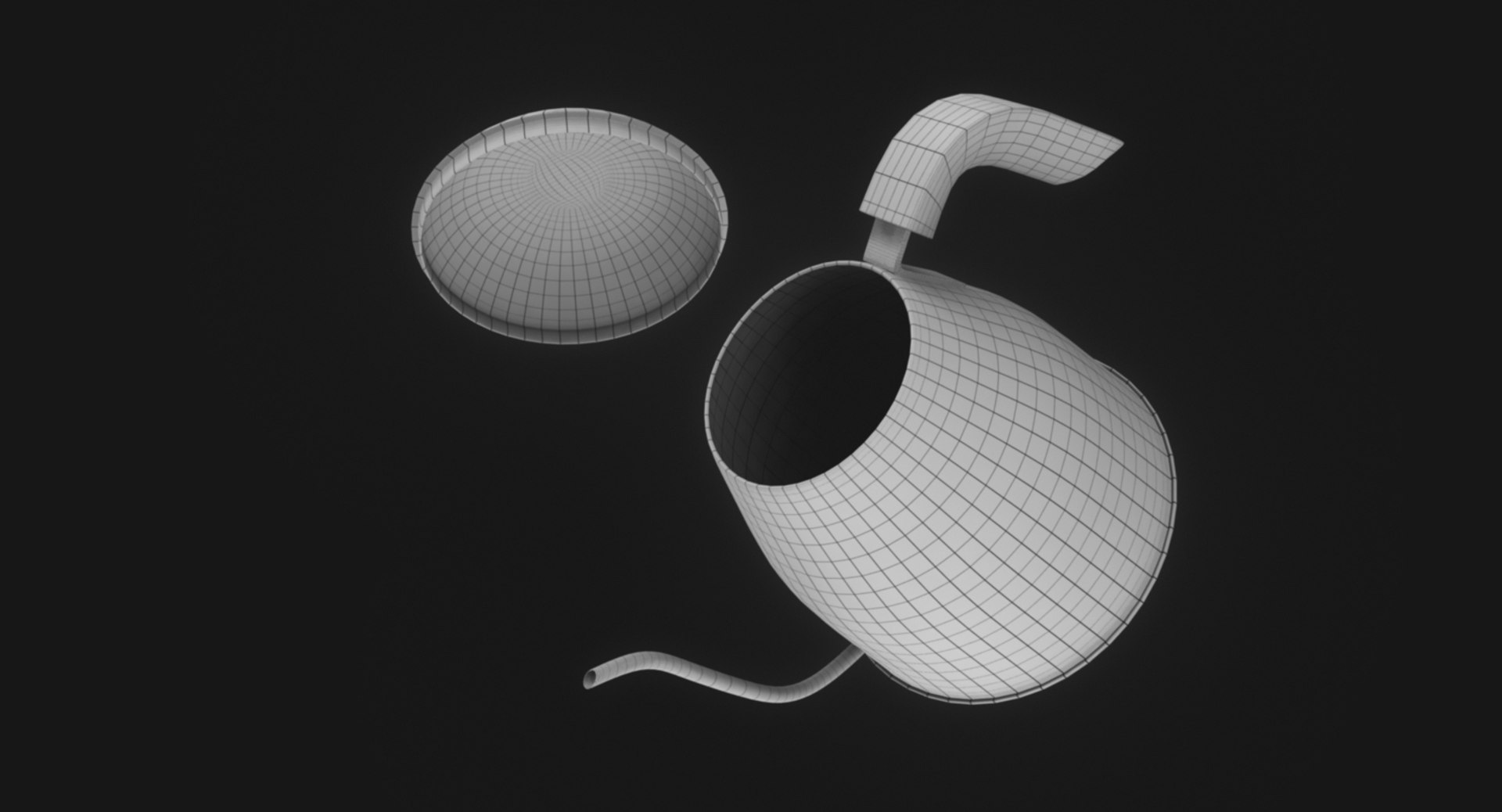 3d model of long spout pot tea
