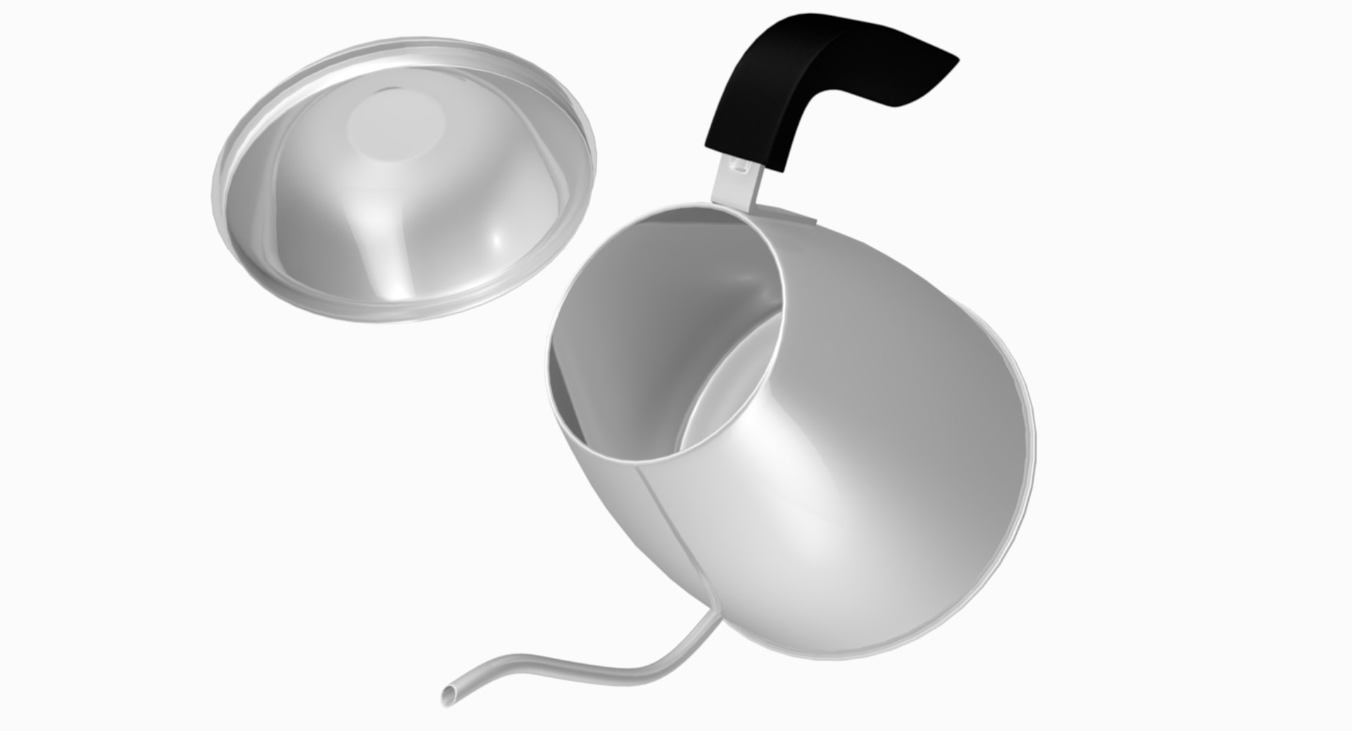 3d model of long spout pot tea