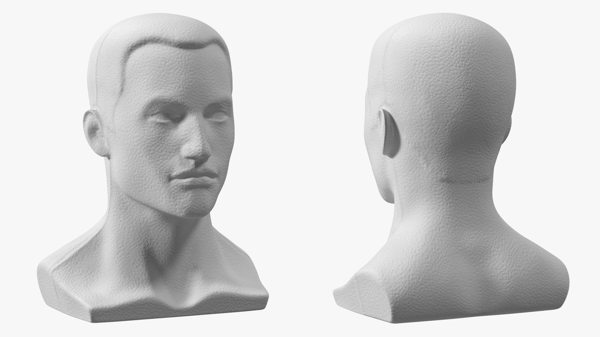 Styrofoam Male Mannequin Head With Hair 3D Model - TurboSquid 2220678