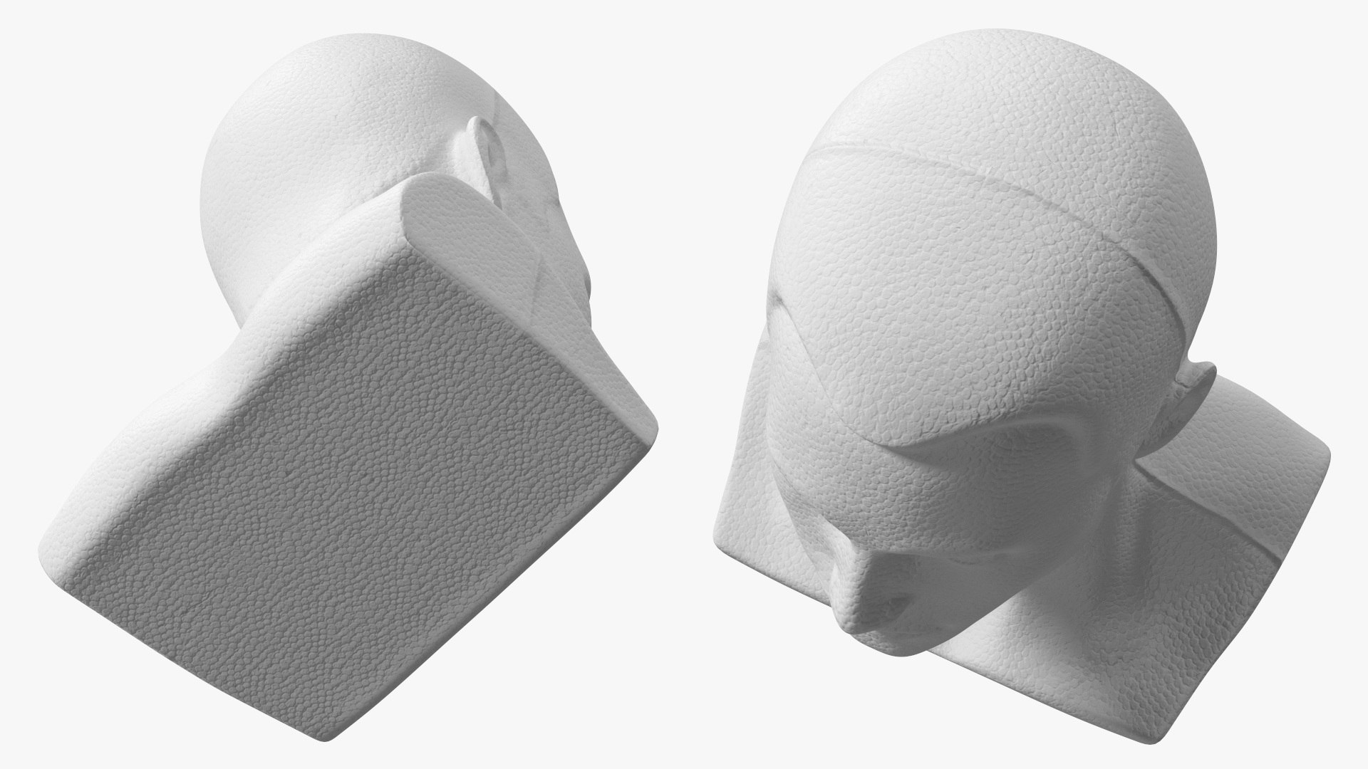 Styrofoam Male Mannequin Head With Hair 3D Model - TurboSquid 2220678