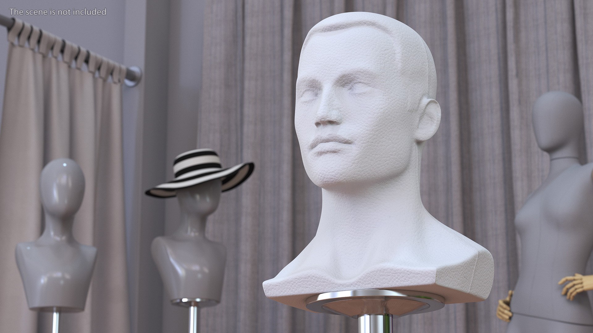 Styrofoam Male Mannequin Head With Hair 3D Model - TurboSquid 2220678