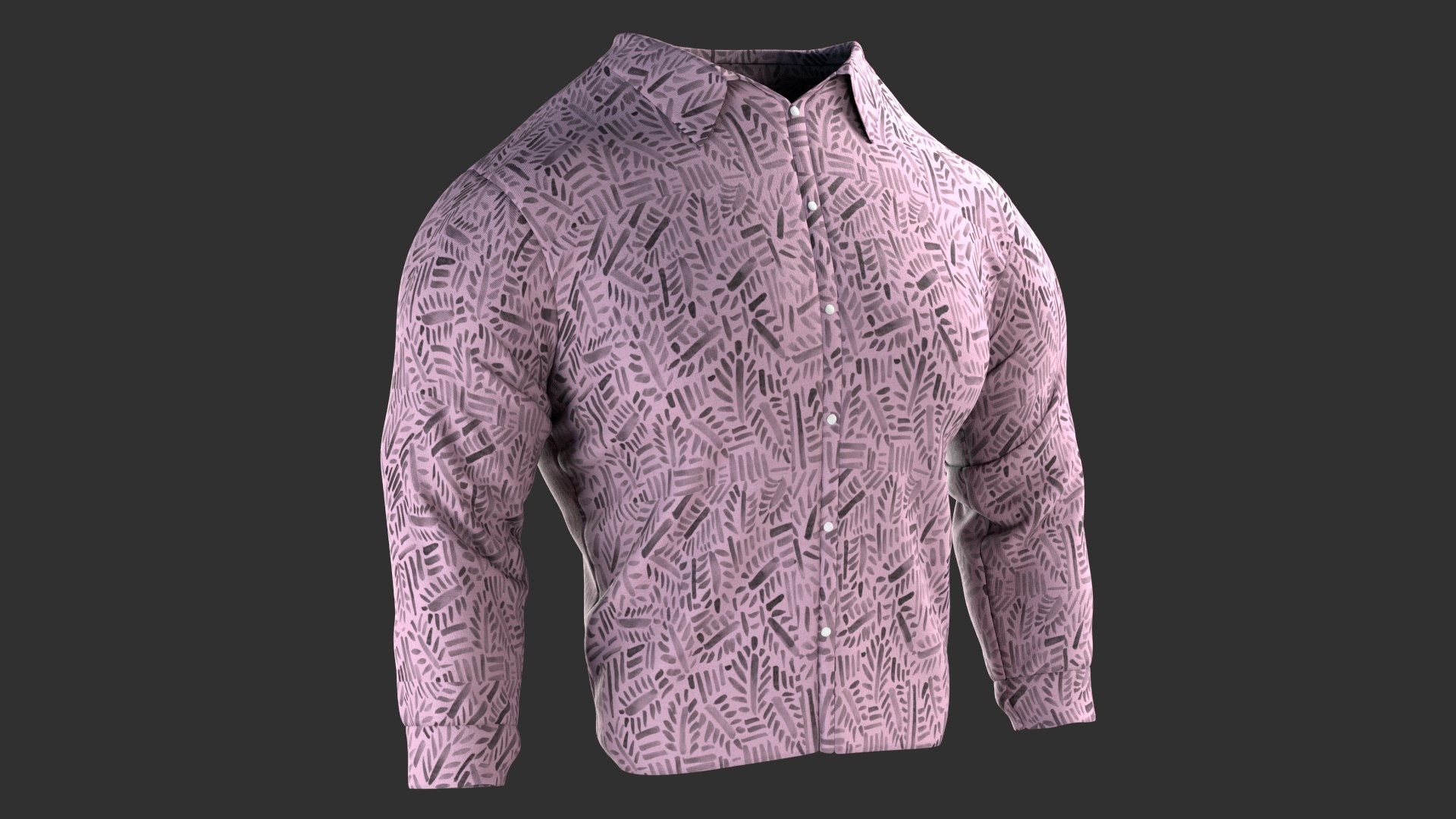 3D Model Shirt Pink Leaf - TurboSquid 2083750