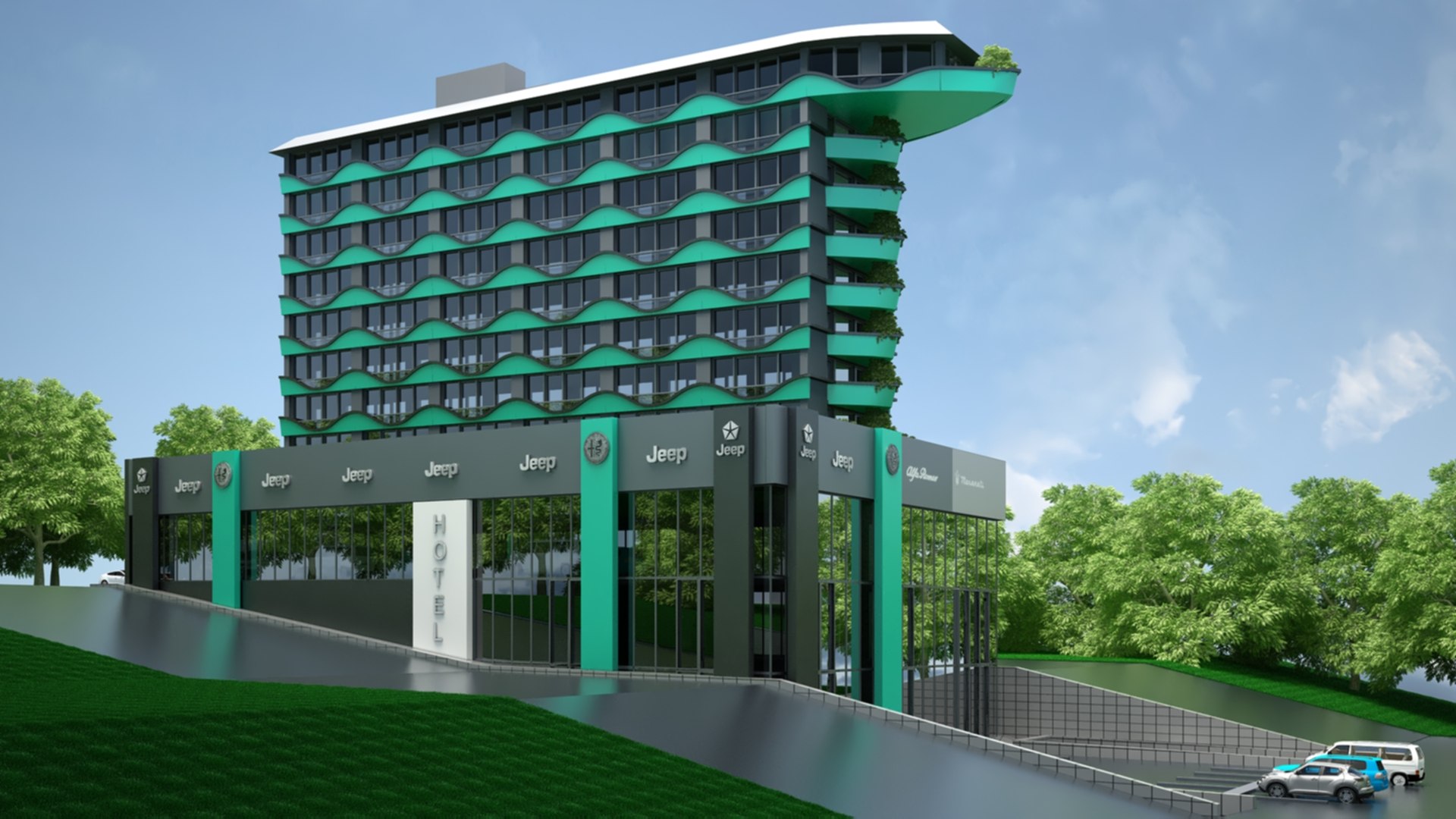Hotel Exterior 04 3D Model - TurboSquid 2370084