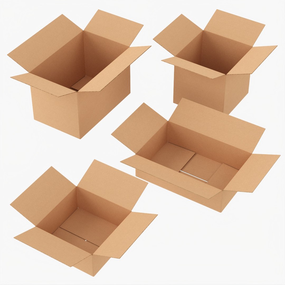 Karton offener Karton 3D-Modell - TurboSquid 1768500