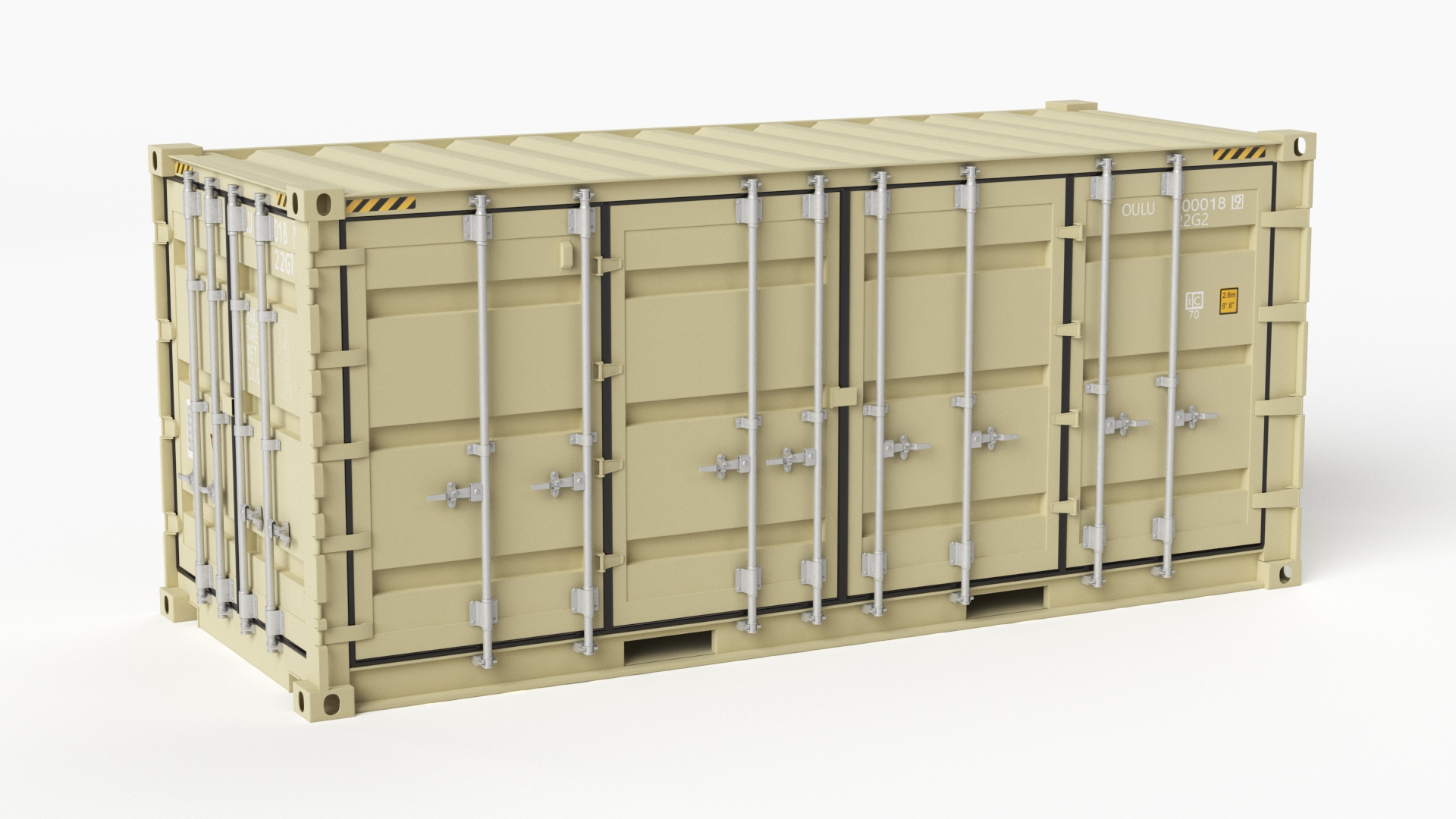 3D Model 20 Ft Military Containers Sand Colour - TurboSquid 1714429