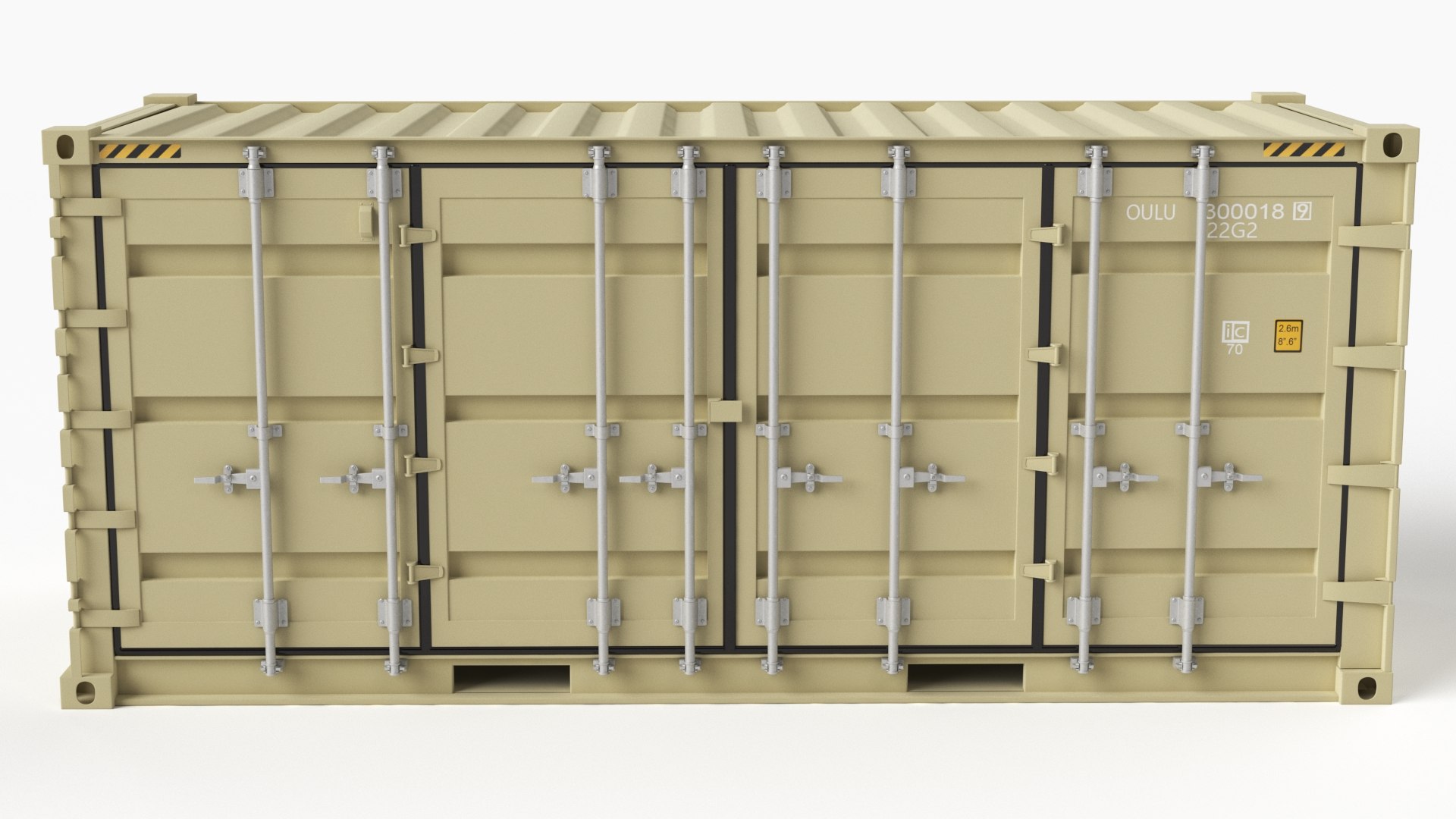 3D Model 20 Ft Military Containers Sand Colour - TurboSquid 1714429