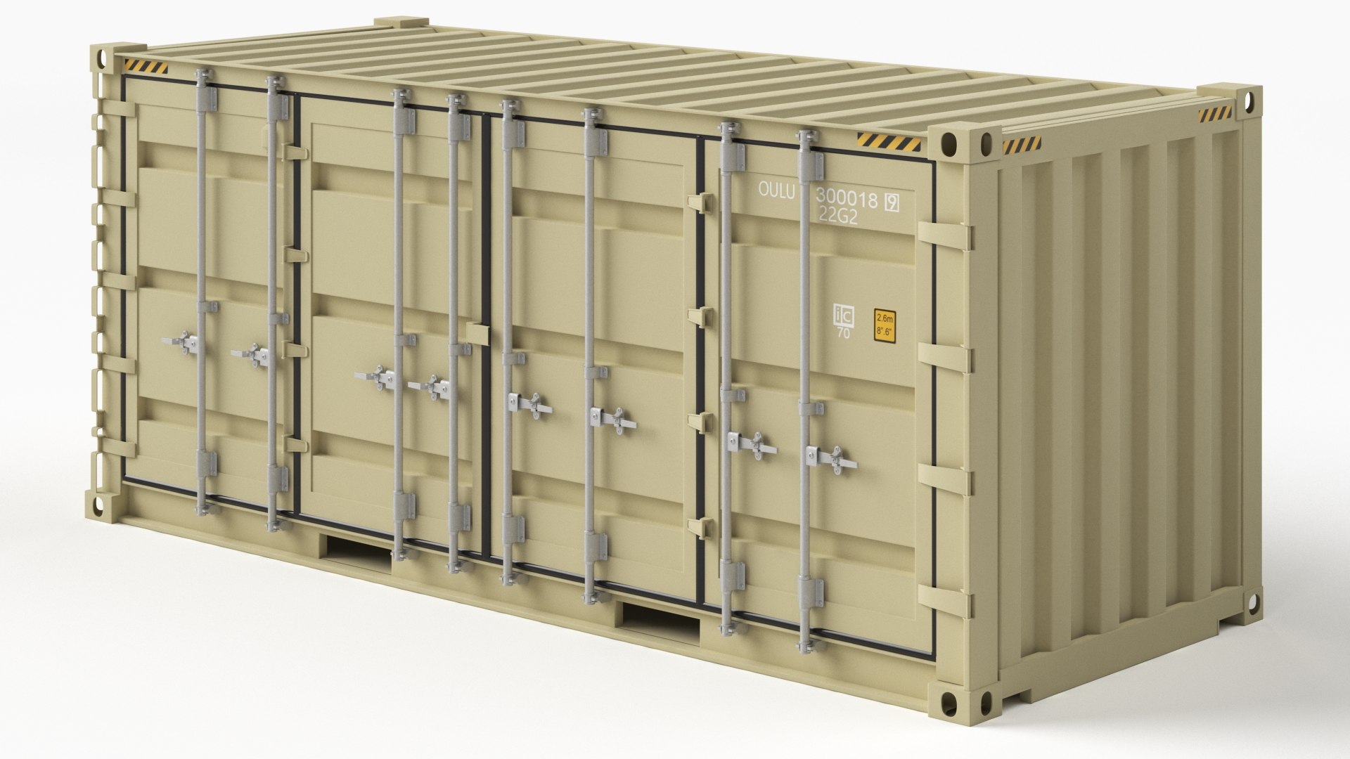 3D Model 20 Ft Military Containers Sand Colour - TurboSquid 1714429