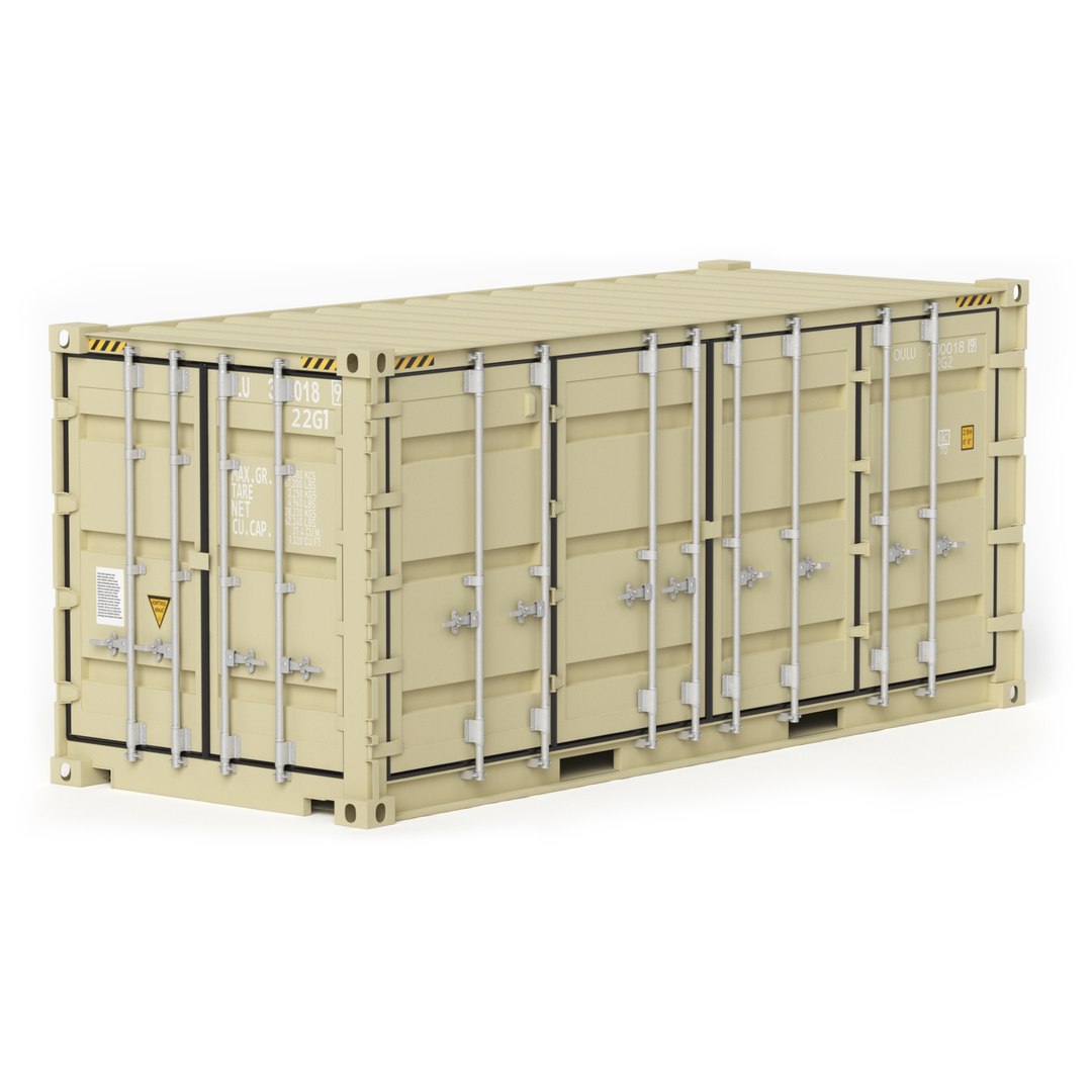 3D Model 20 Ft Military Containers Sand Colour - TurboSquid 1714429