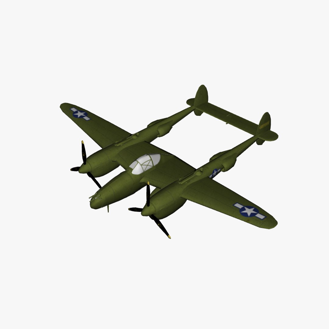 3d P-38 Lightning Model